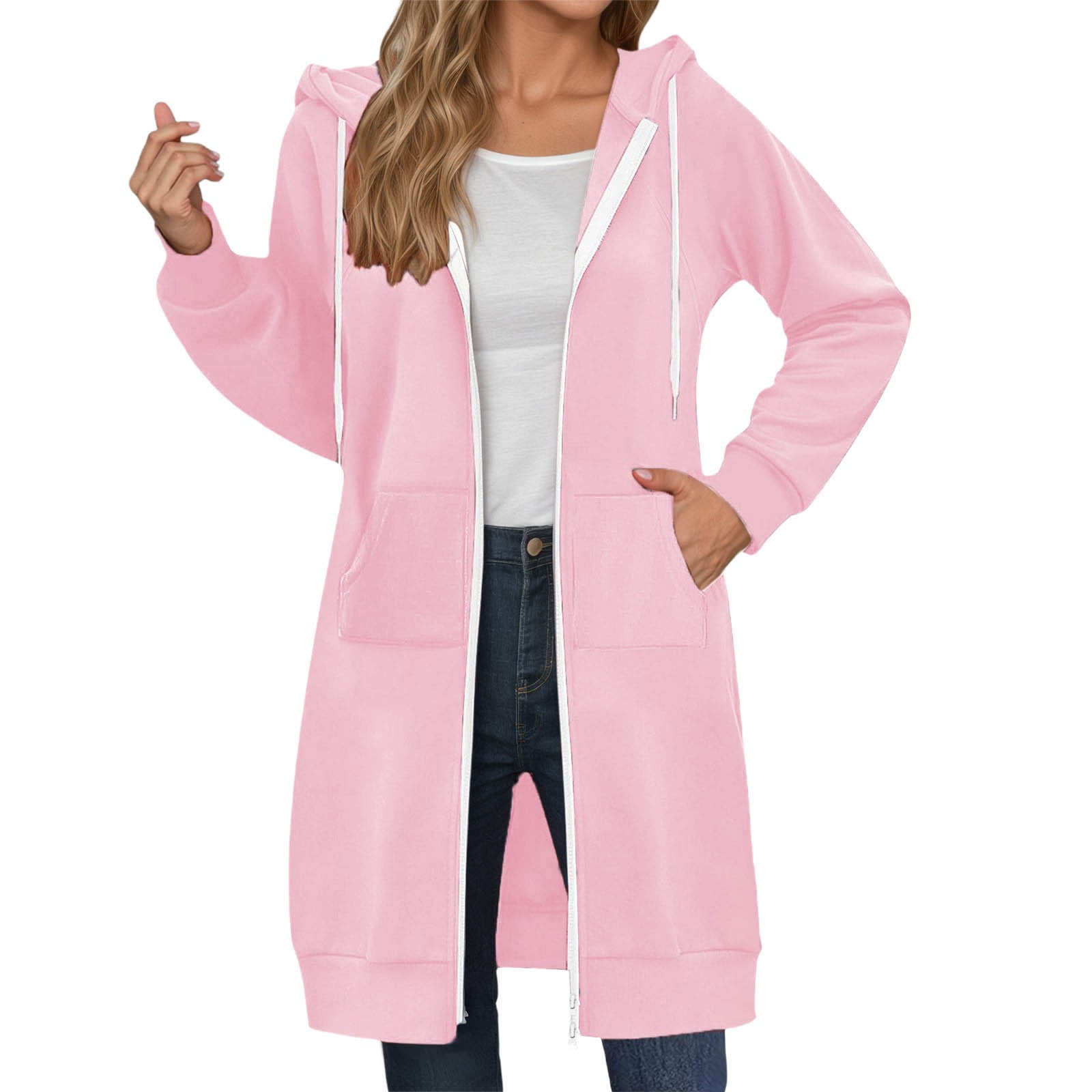 Women's Hoodies & Sweatshirts Extra Large Long Zipper Hooded Sweatshirt ...