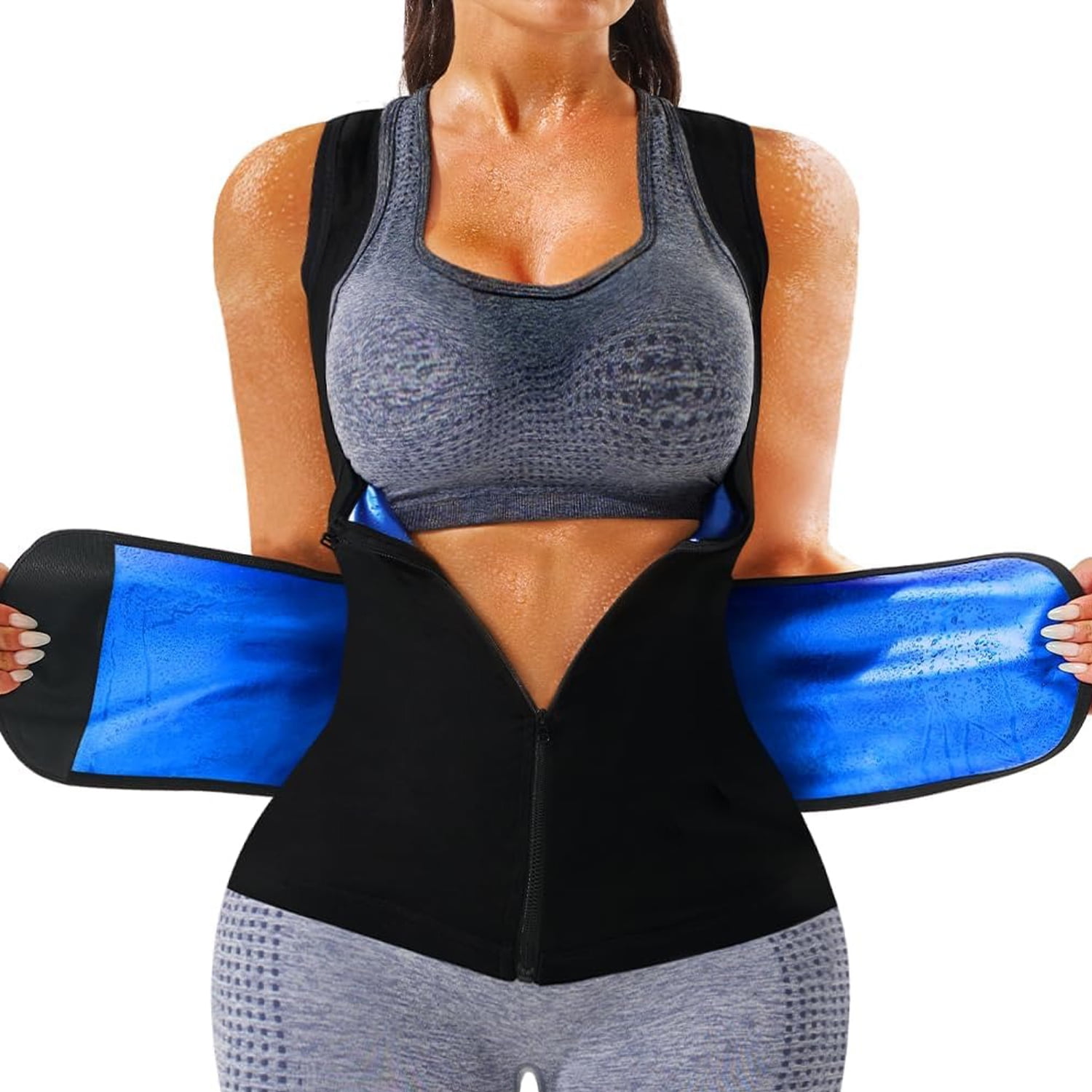 Women's Hot Sauna Workout Waist Trainer Vest Corset Trimmer Belt Sweat ...