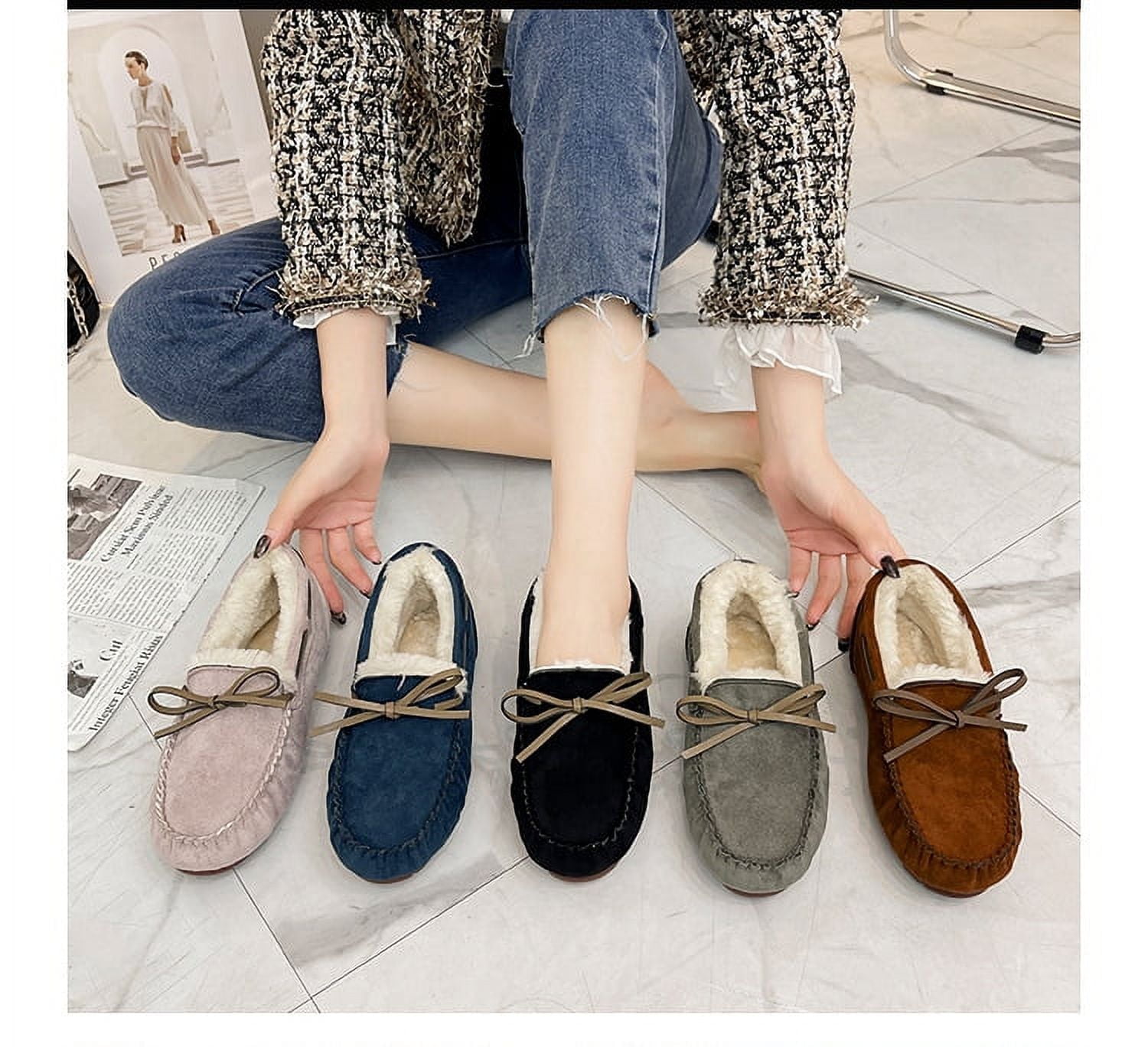 Women's House Slippers Indoor Outdoor Moccasin Fuzzy Fluffy Furry ...
