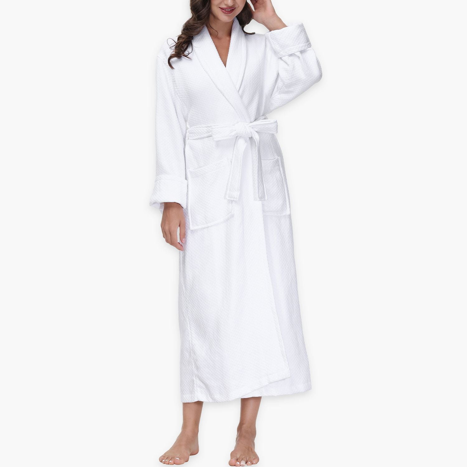 Women's INK+IVY Diamond Waffle Look Robe Color: White Size: S/M ...
