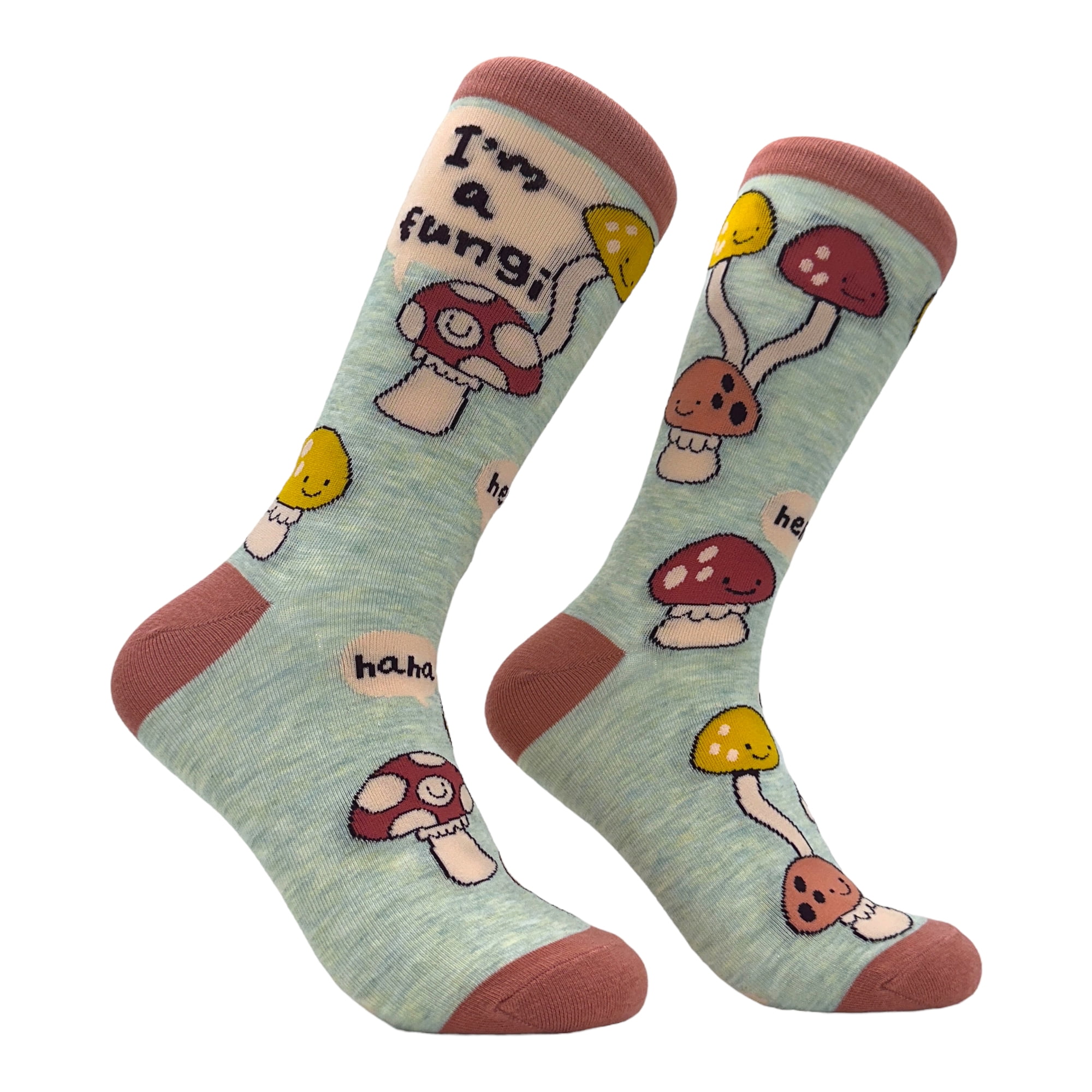 Women's Im A Fungi Socks Funny Laughing Joking Mushrooms Novelty ...