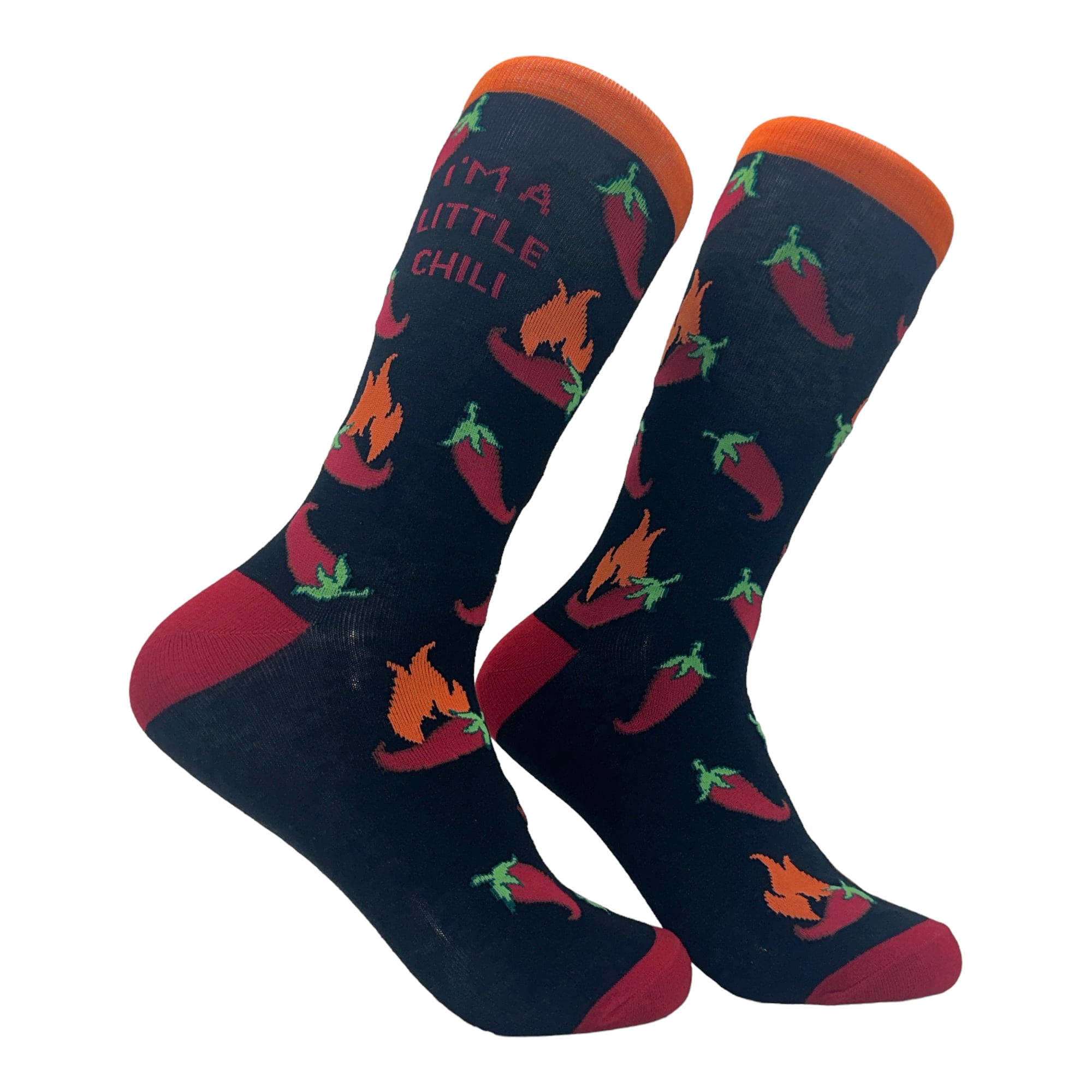 Women's Im A Little Chili Socks Funny Spicy Hot Peppers Joke Footwear - Walmart.com