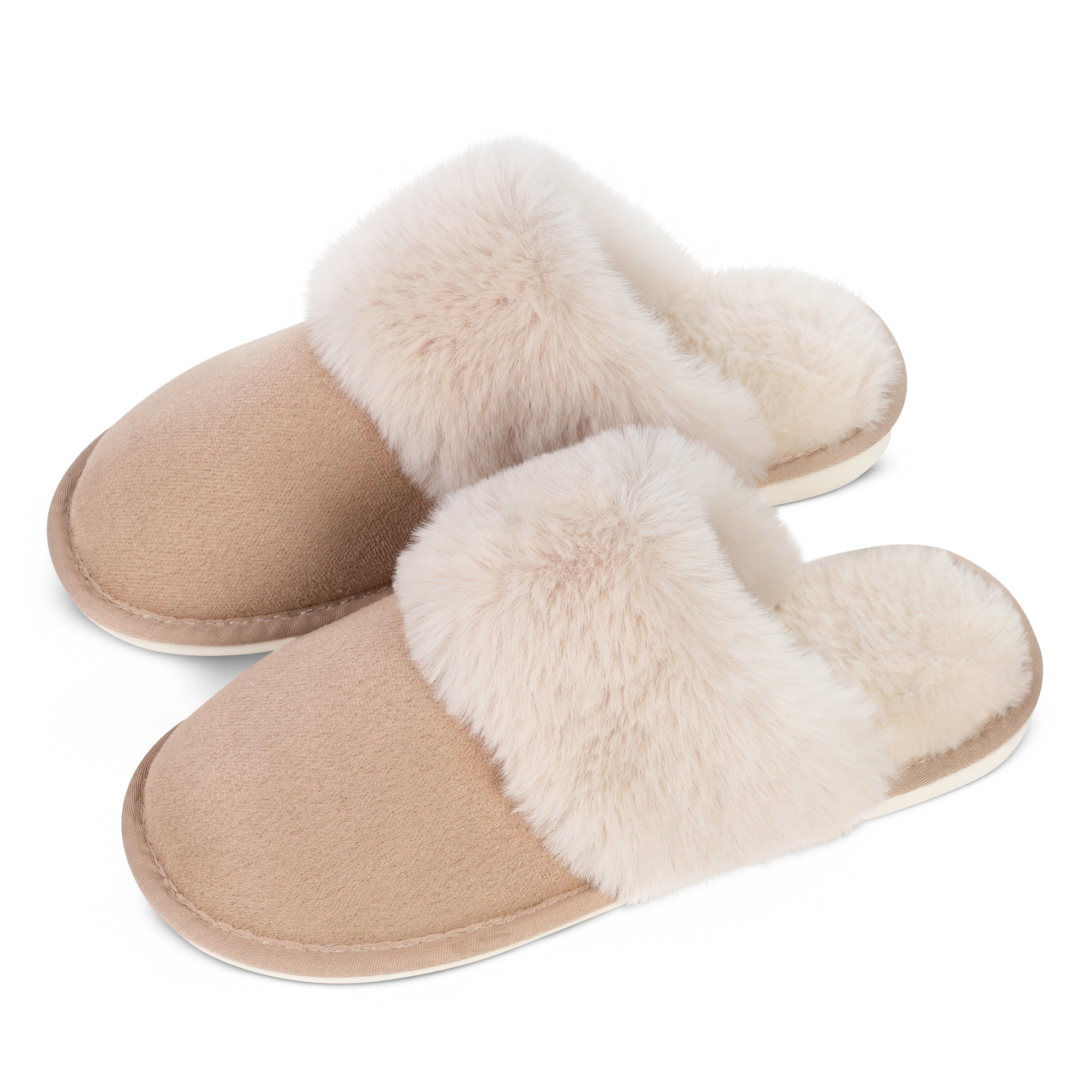 Women's Slipper Memory Foam Fluffy Soft Warm Slip On House Slippers,Anti-Skid Cozy Plush for ...