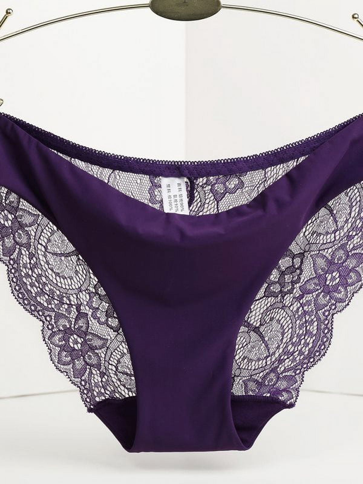 Women's Invisible Seamless Bikini Lace Briefs Underwear Breathable Half ...
