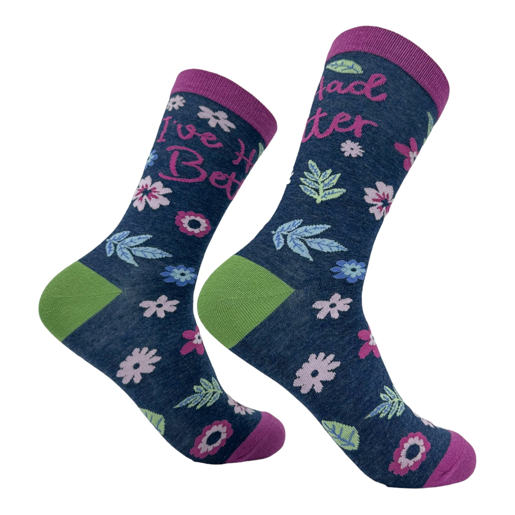 Women's Ive Had Better Socks Funny Cute Naughty Flowers Footwear - Walmart.com