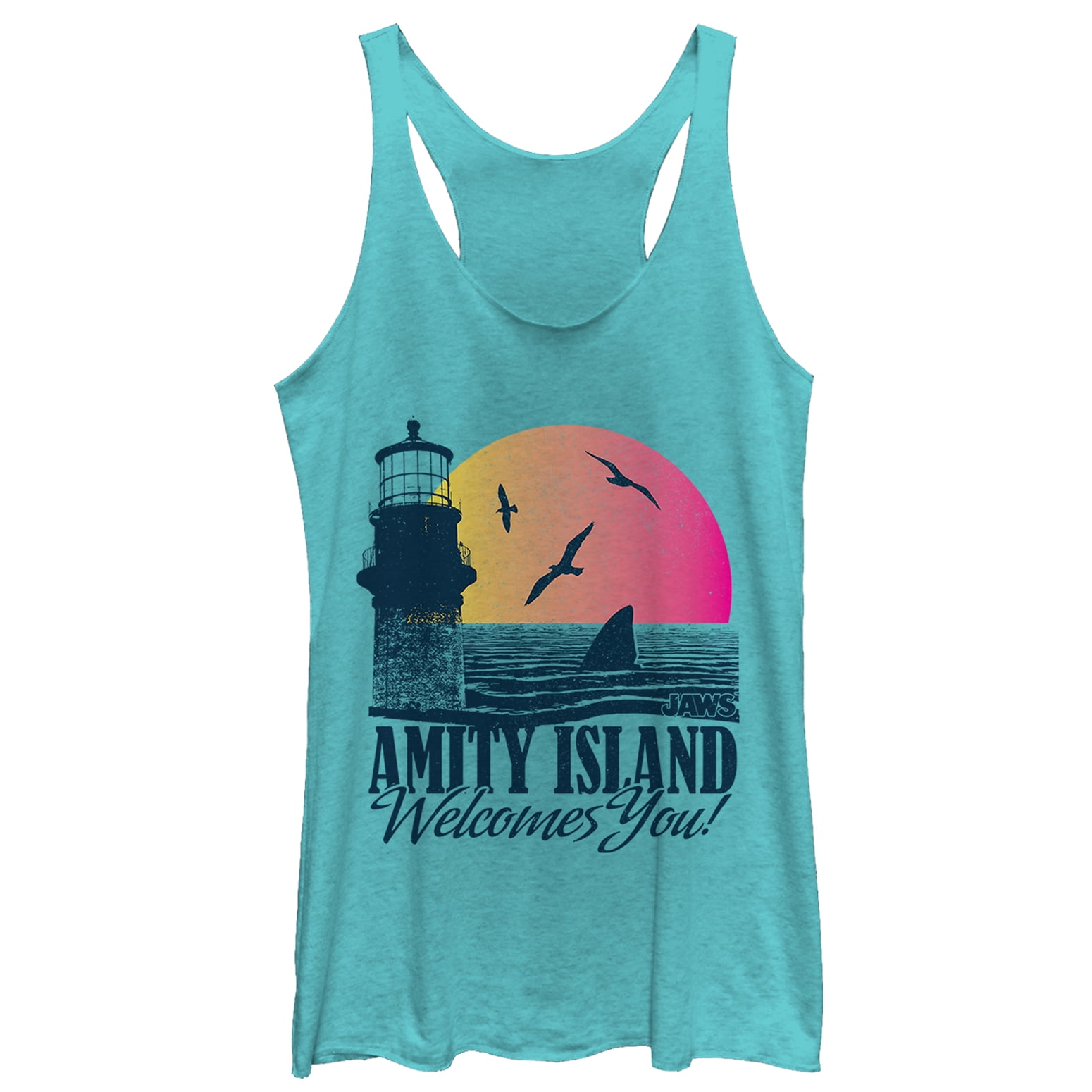 Women's Jaws Amity Island Tourist Welcome Racerback Tank Top - Walmart.com