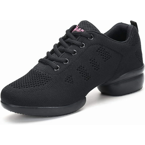 Dance Shoes for Women Jazz Shoes Split Sole Dance Sneakers Lace-up Air ...