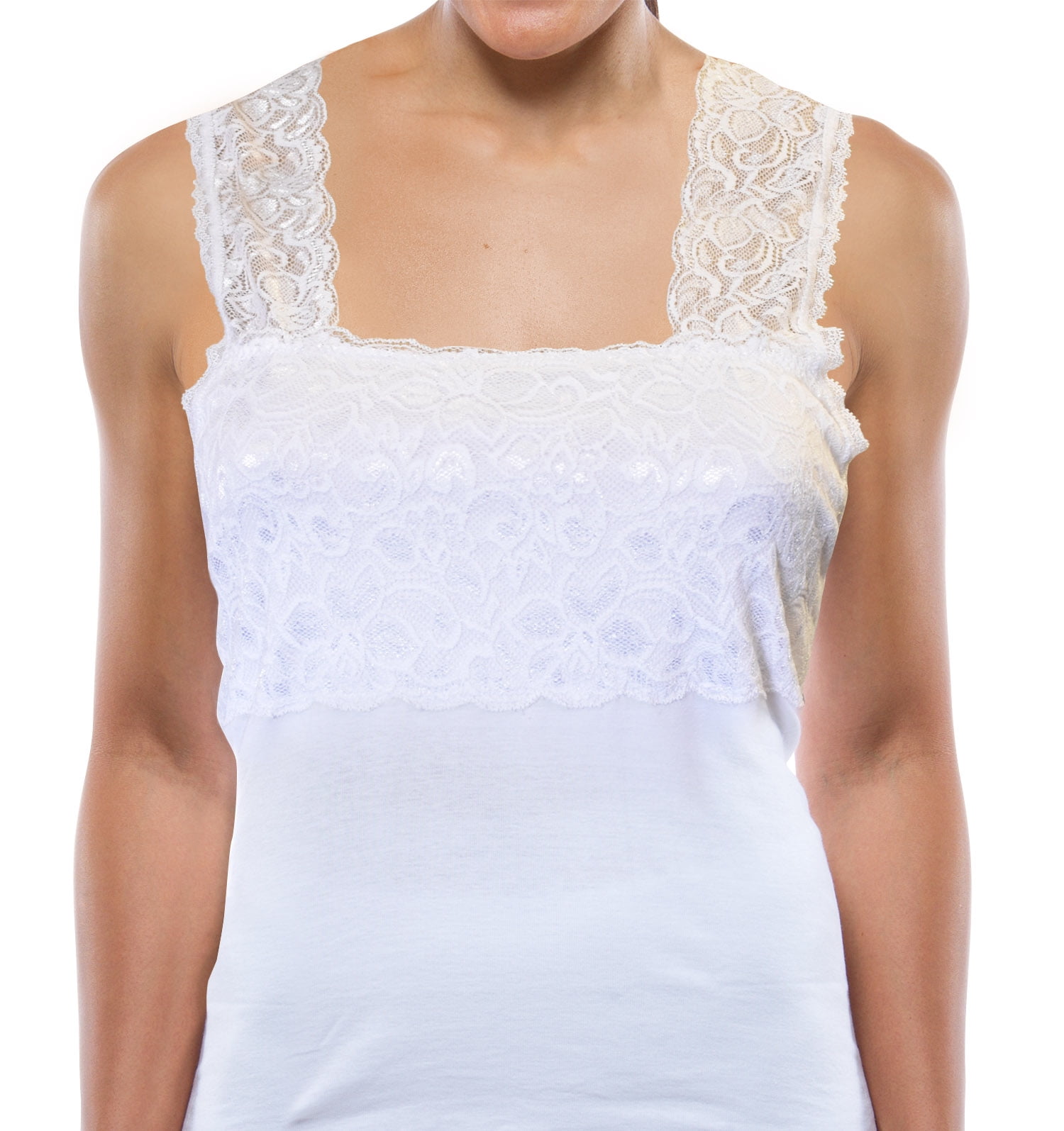 Women’s Jersey Knit and Lace Layering Camisole Tank Top by Teri ...
