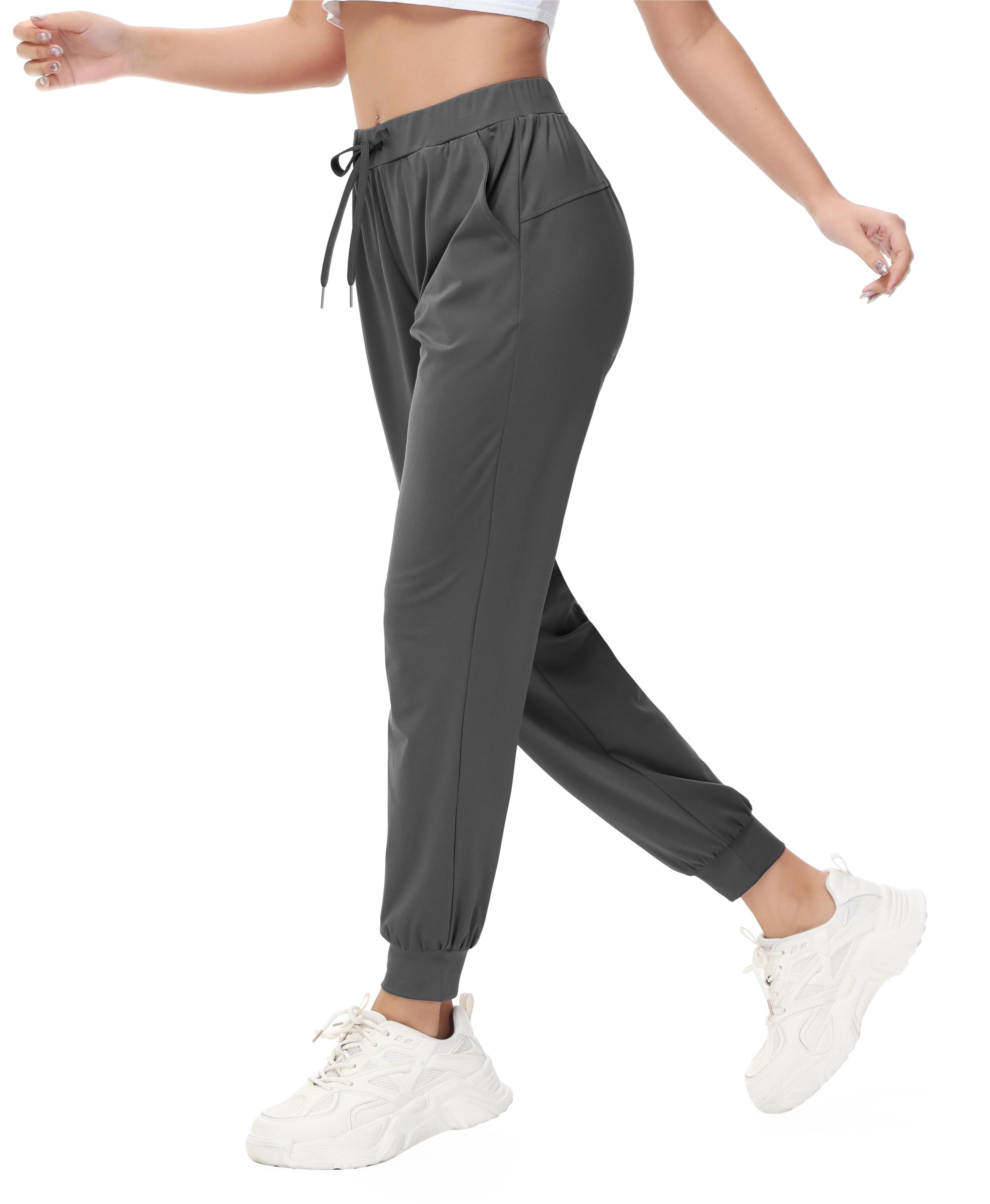 NEIKU Women's Lightweight Joggers Pants, Tapered Athletic Leggings with ...