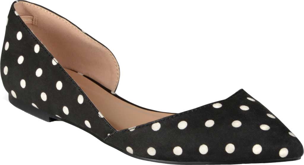 Women's Journee Collection Cortni Pointed Toe D'Orsay Flat Black Dot ...