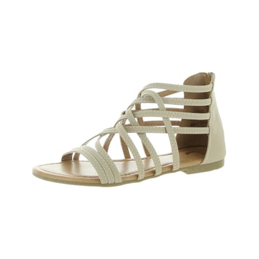 Journee Collection Womens Jess Faux Leather Ankle Tie Strappy Sandals ...
