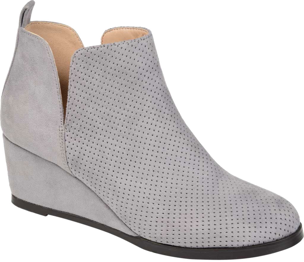 Women's Journee Collection Mylee Wedge Heel Ankle Bootie Grey ...