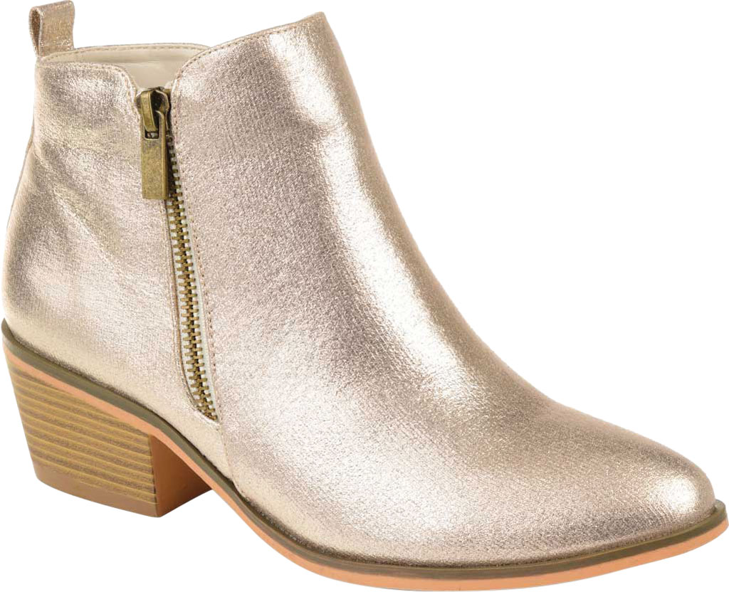 Forever Young Women's Gold Zipper Ankle Bootie - Walmart.com