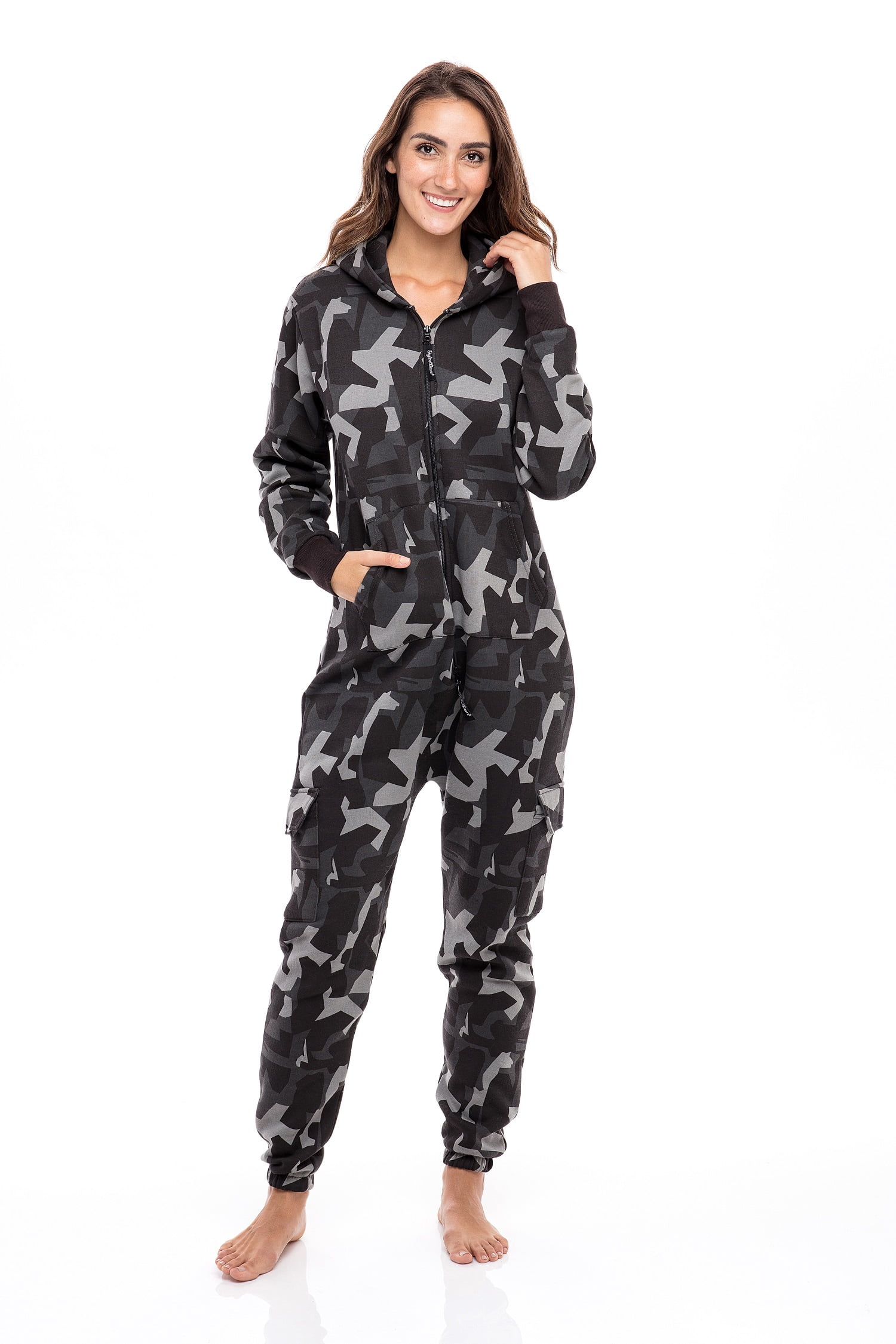 Women's Jumpsuit Unisex Sleepwear Ladies One Piece Non Footed Pajamas ...