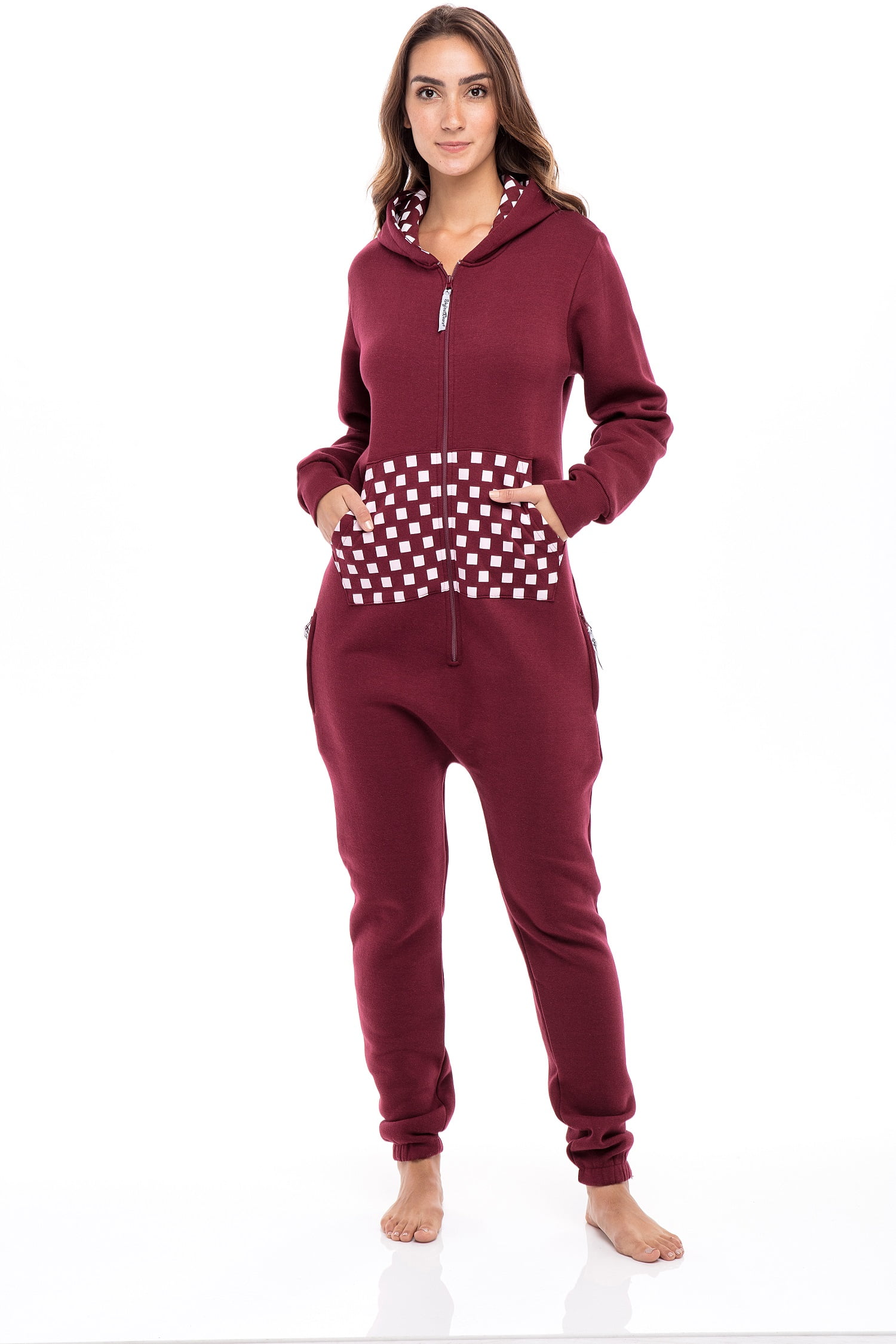 Women's Jumpsuit Unisex Sleepwear Ladies One Piece Non Footed Pajamas ...