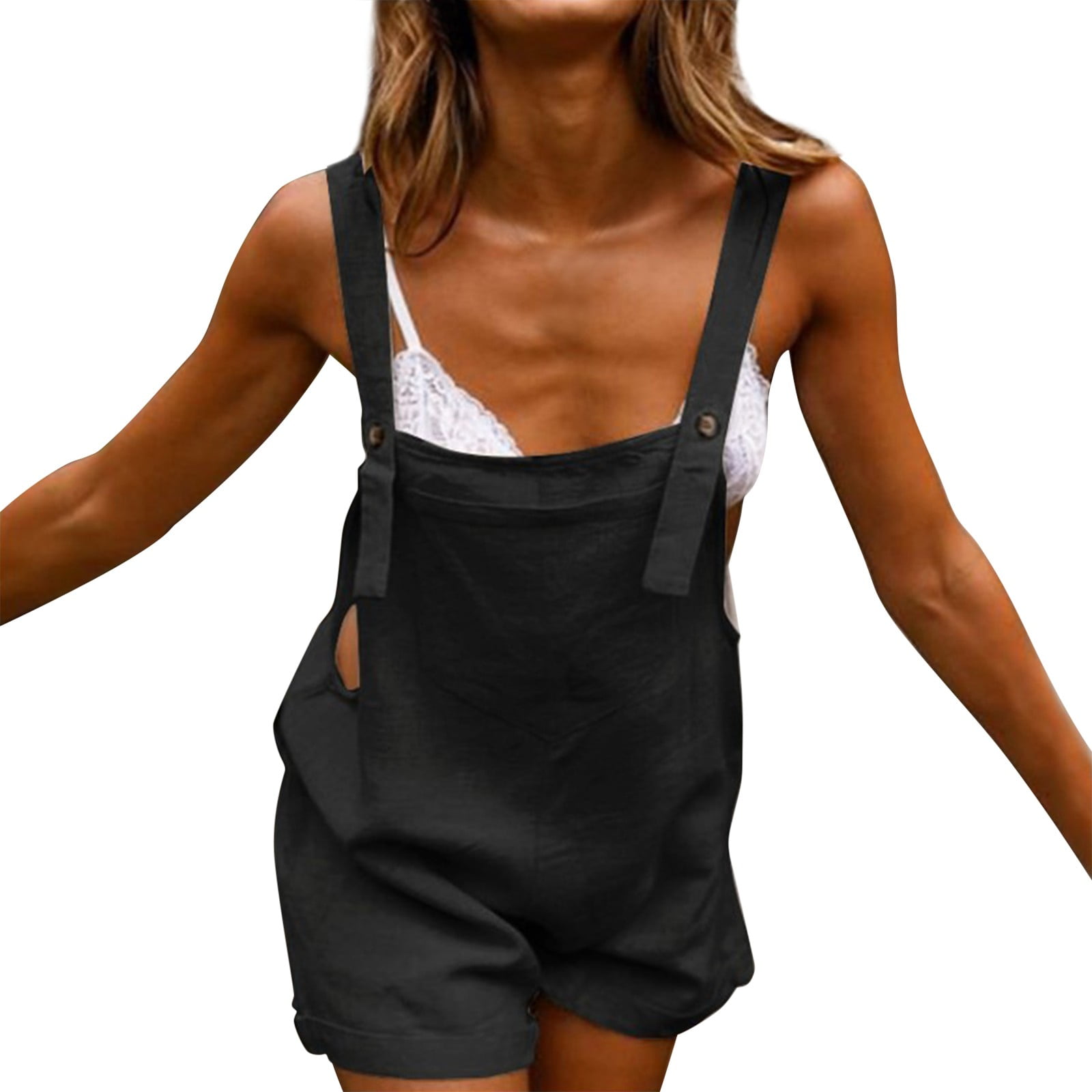 Women's Jumpsuits, Rompers & Overalls Summer Cotton Linen Strap ...