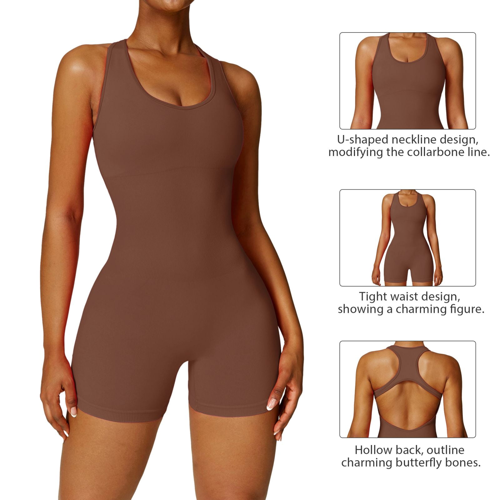 Women's Jumpsuits Unitard Bodysuit Rompers Workout One Piece Yoga Summer Athletic Active ...