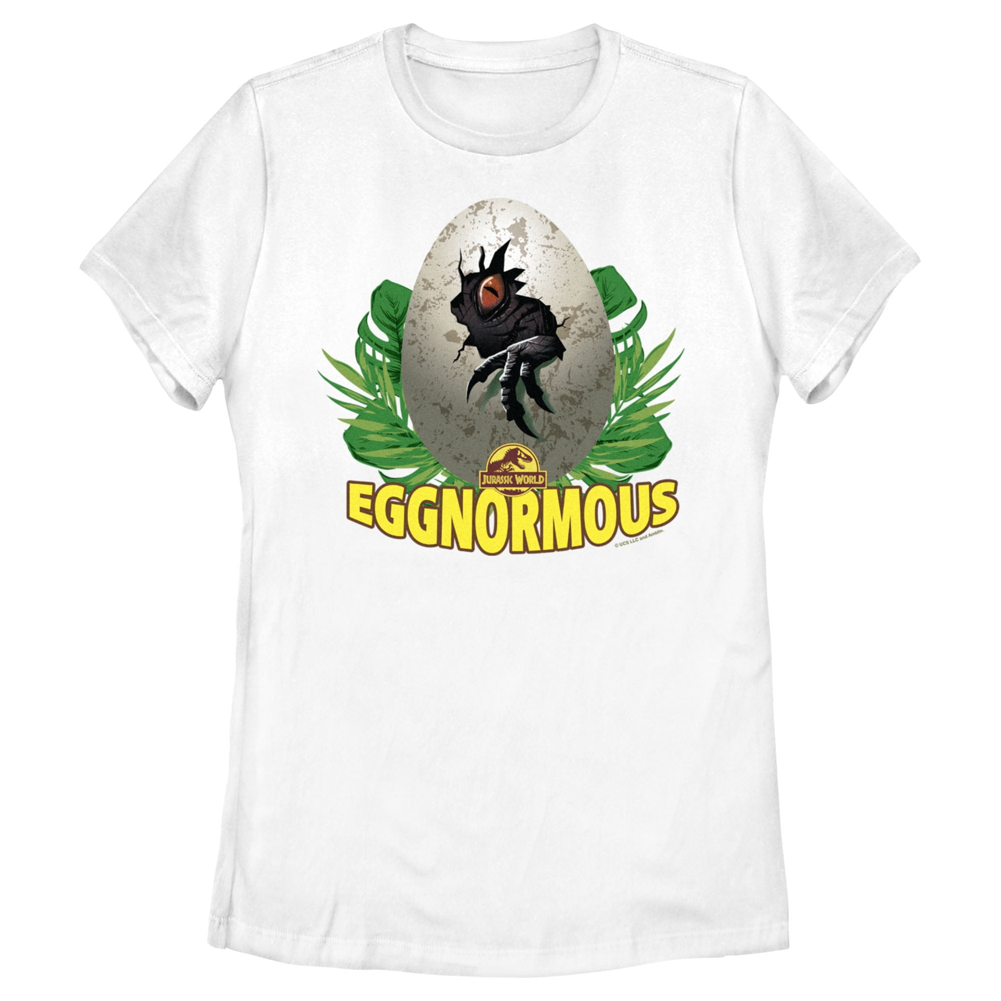 Women's Jurassic World Easter T-Rex Eggnormous Graphic Tee White Small ...