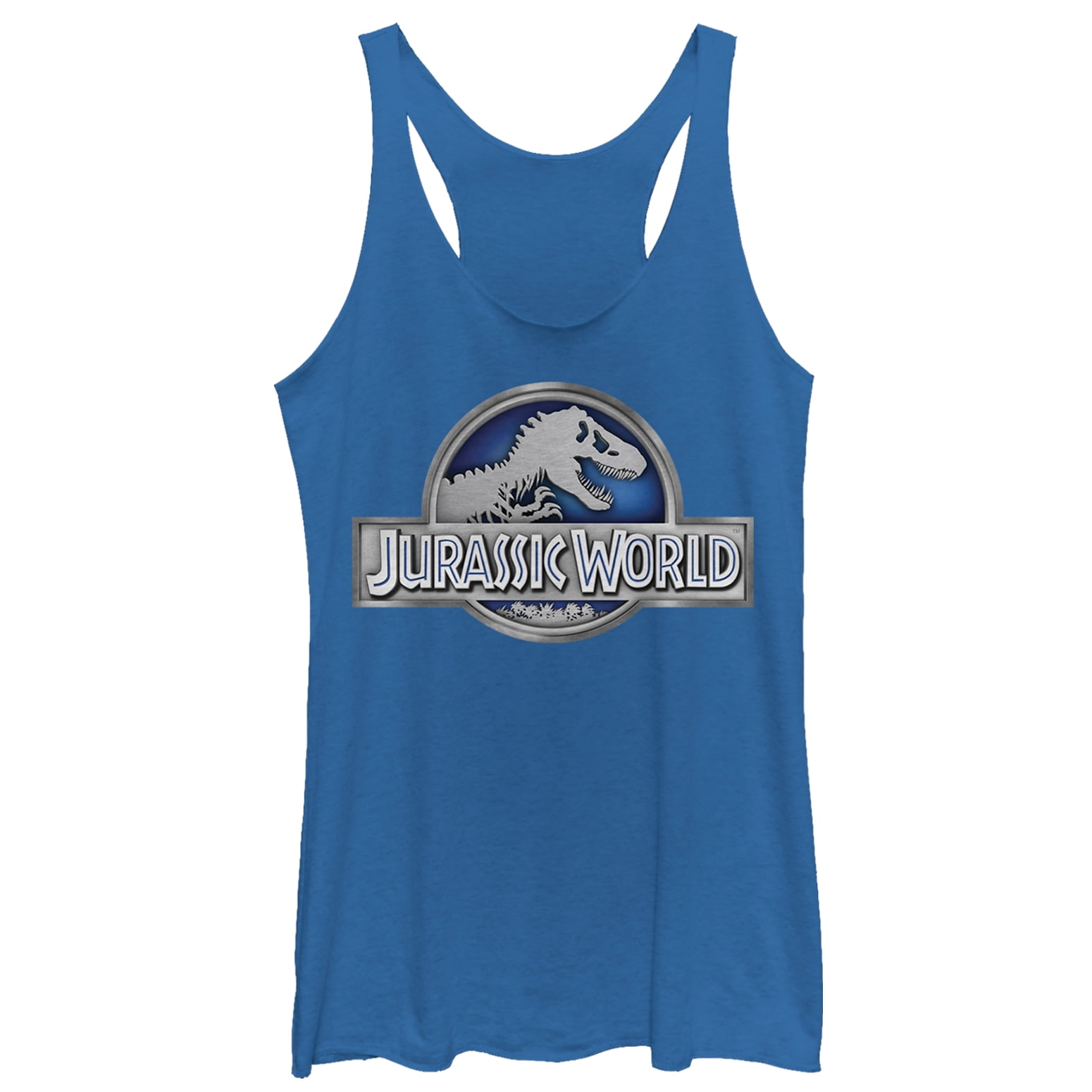 Women's Jurassic World T. Rex Logo Racerback Tank Top Royal Blue ...