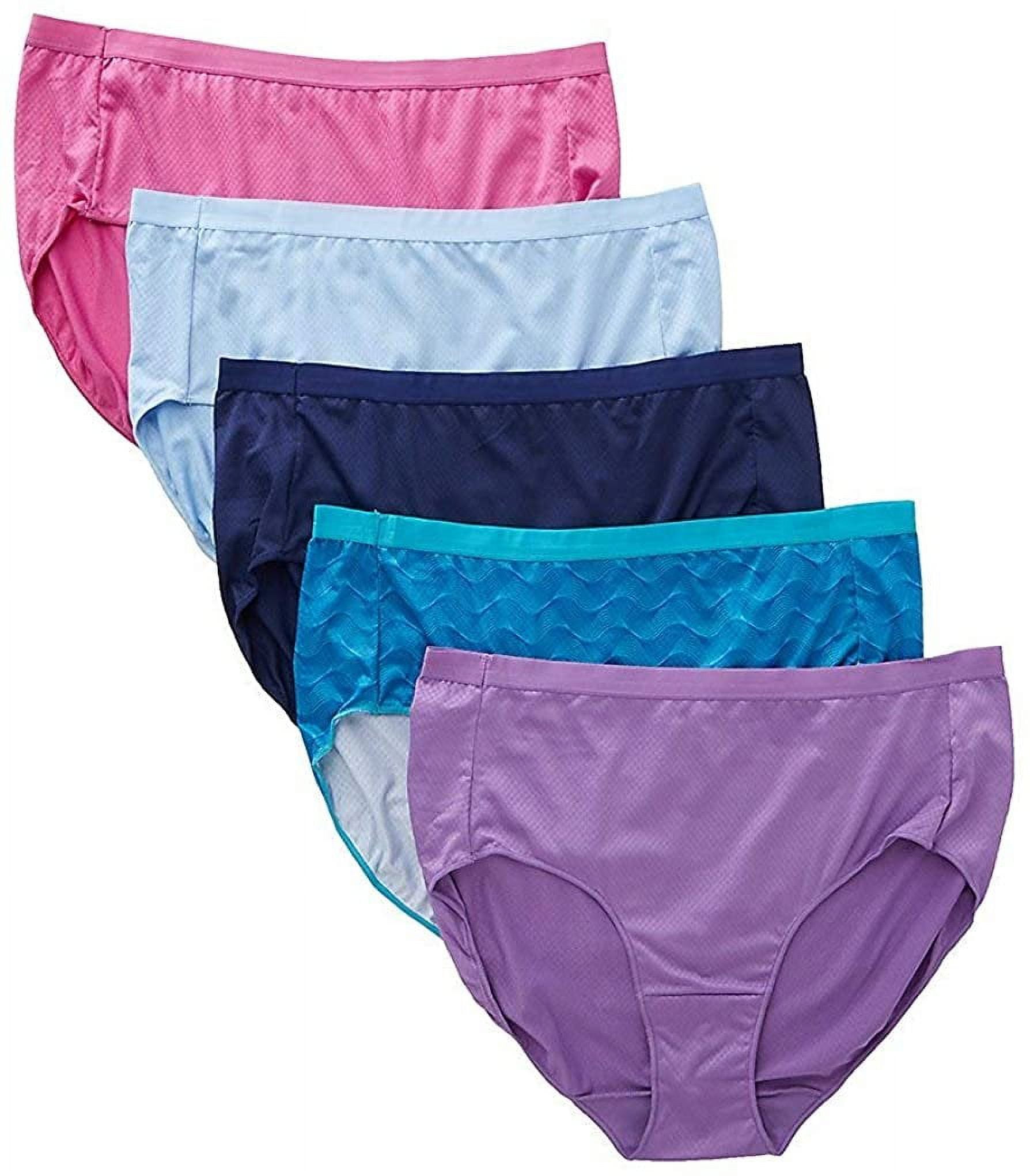 Just My Size Microfiber Mesh Ultra Light Brief Panty 5 Pack High Rise ...