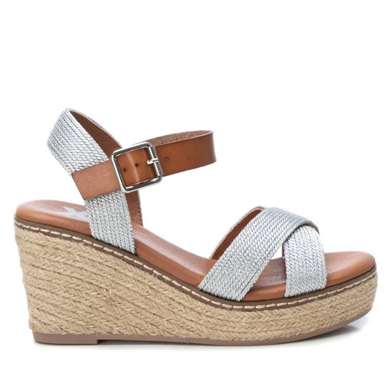 Women's Jute Wedge Sandals By XTI, 4517302 Silver - Walmart.com