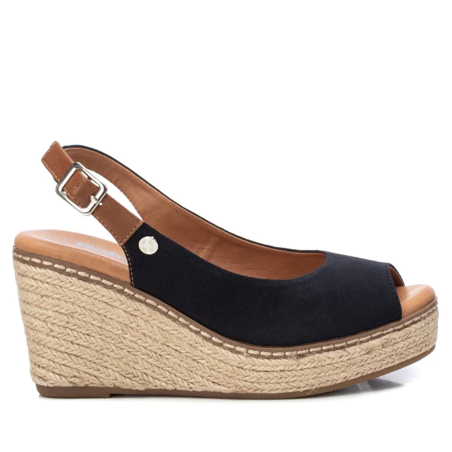 Women's Jute Wedge Sandals By XTI, 7960704 Black - Walmart.com