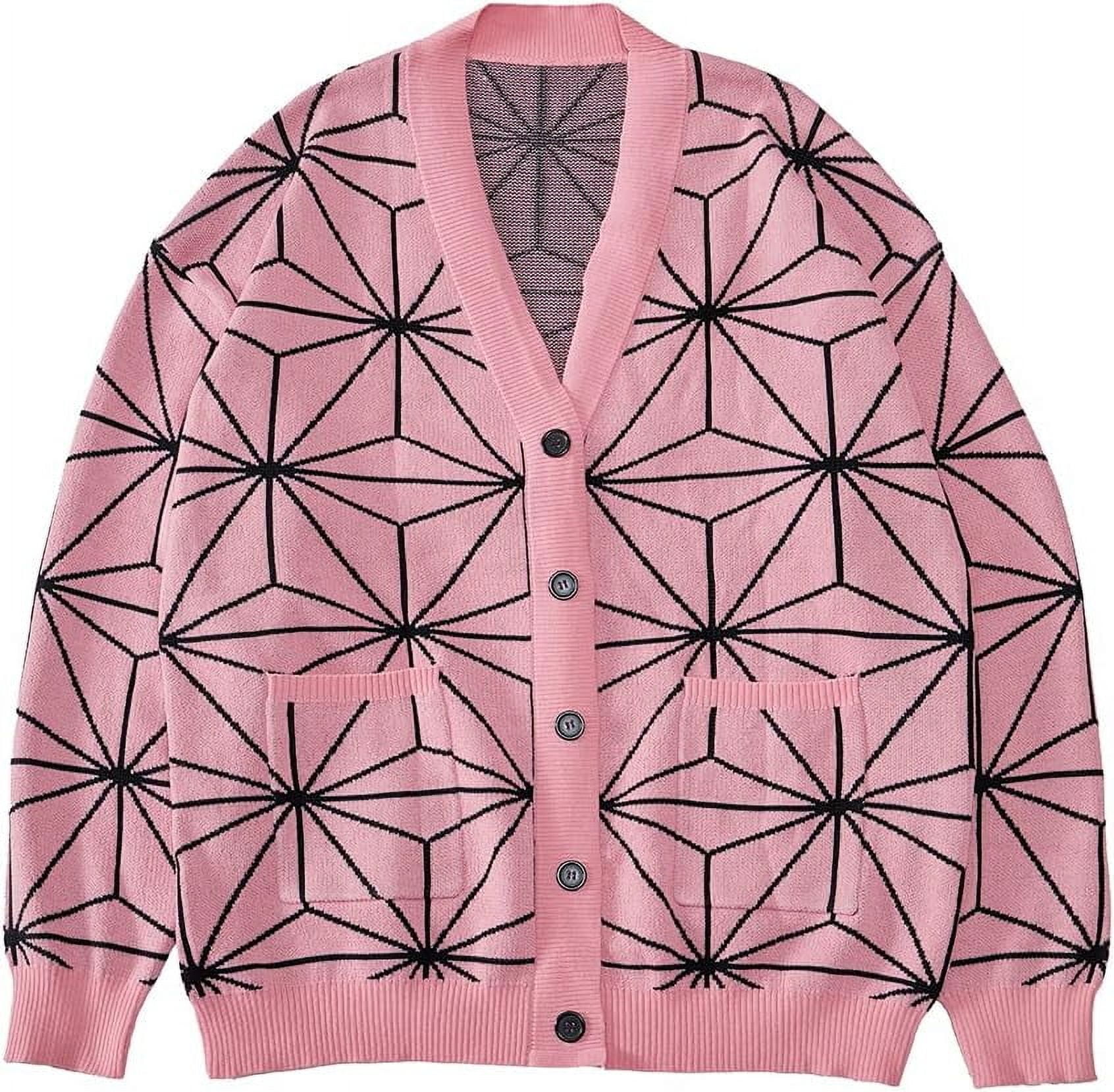 Women's Kamado Nezuko Sweater Cardigan Adult Pink Sweater Top Anime ...