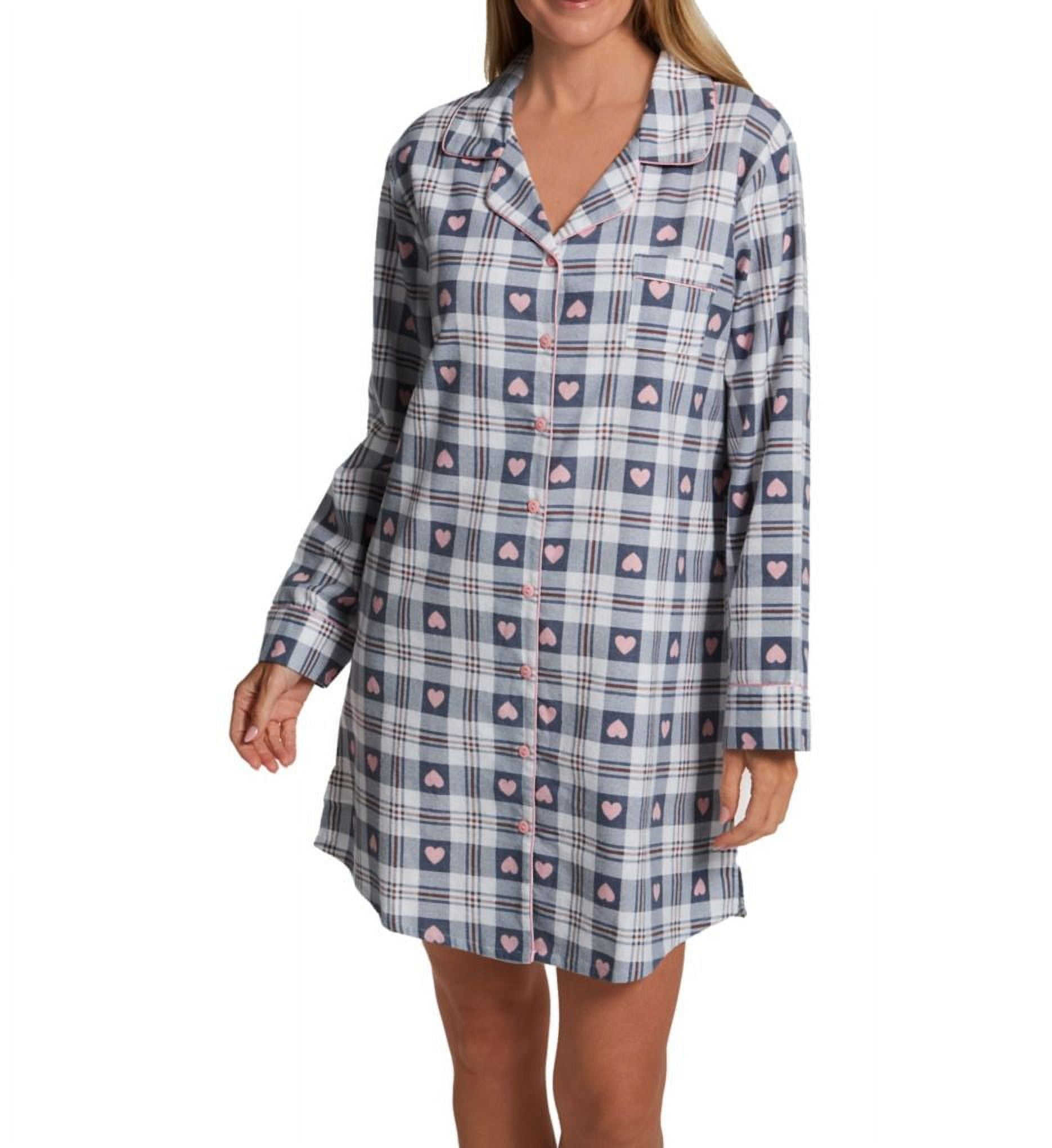 Women's KayAnna F12432S 100% Cotton Flannel Sweet Heart Nightshirt ...