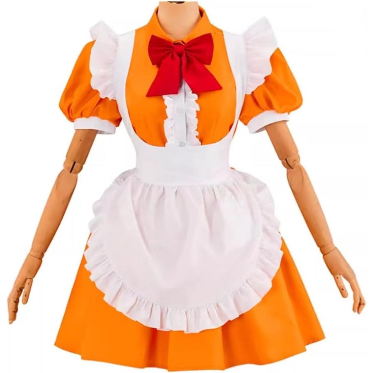 Women’s Kitzuki Kokone Maid Dress Set Classic Orange and White Lolita ...