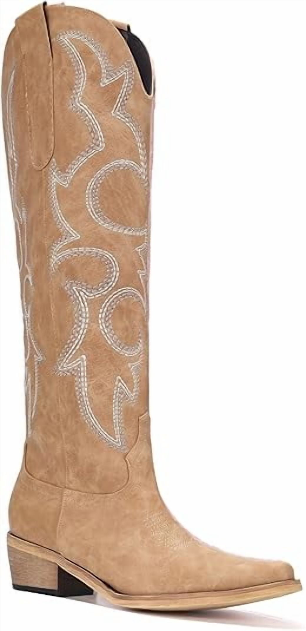 Women's Knee High Cowboy Boots for Women- Pointed Toe Cowgirl Boots ...