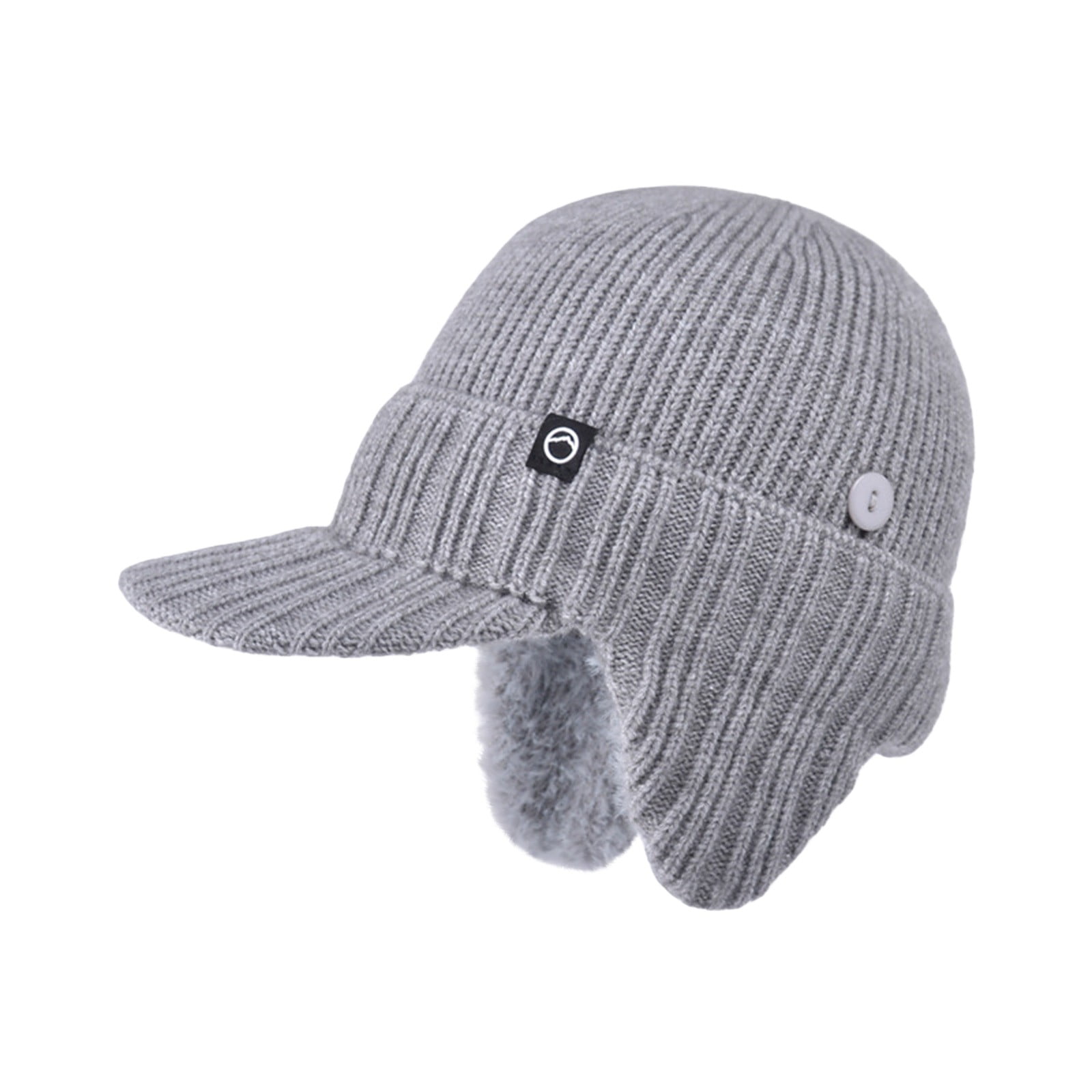 Women's Knit Baseball Hat with Brim, Winter Beanie with Brim and ...