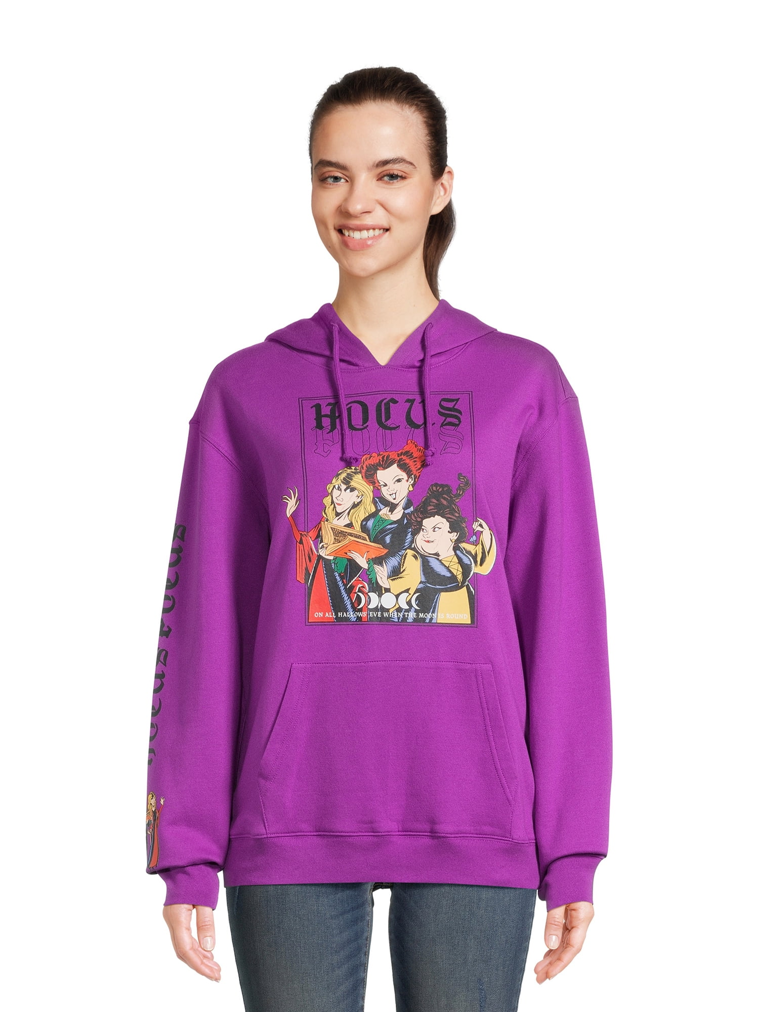 Women's Knit Top Hocus Pocus Hoodie - Walmart.com