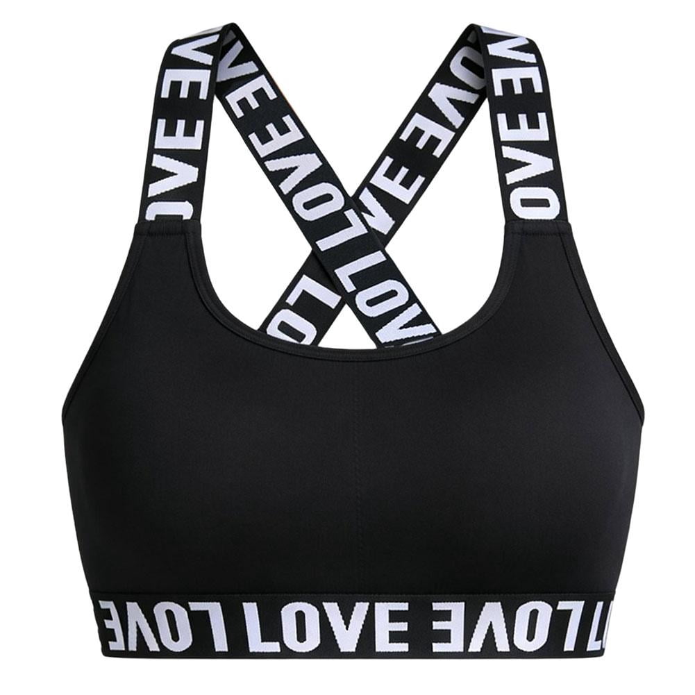 Women's LOVE Letter Elastic Band Cross-Back Bralette - Soft Viscose ...