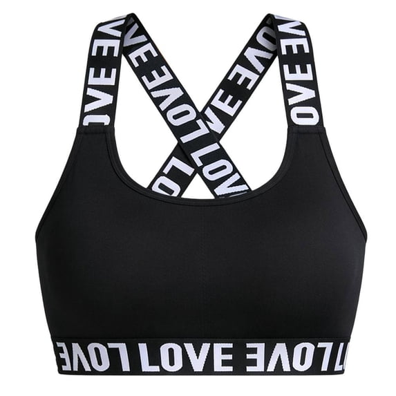 Women's LOVE Letter Elastic Band Cross-Back Bralette - Soft Viscose ...
