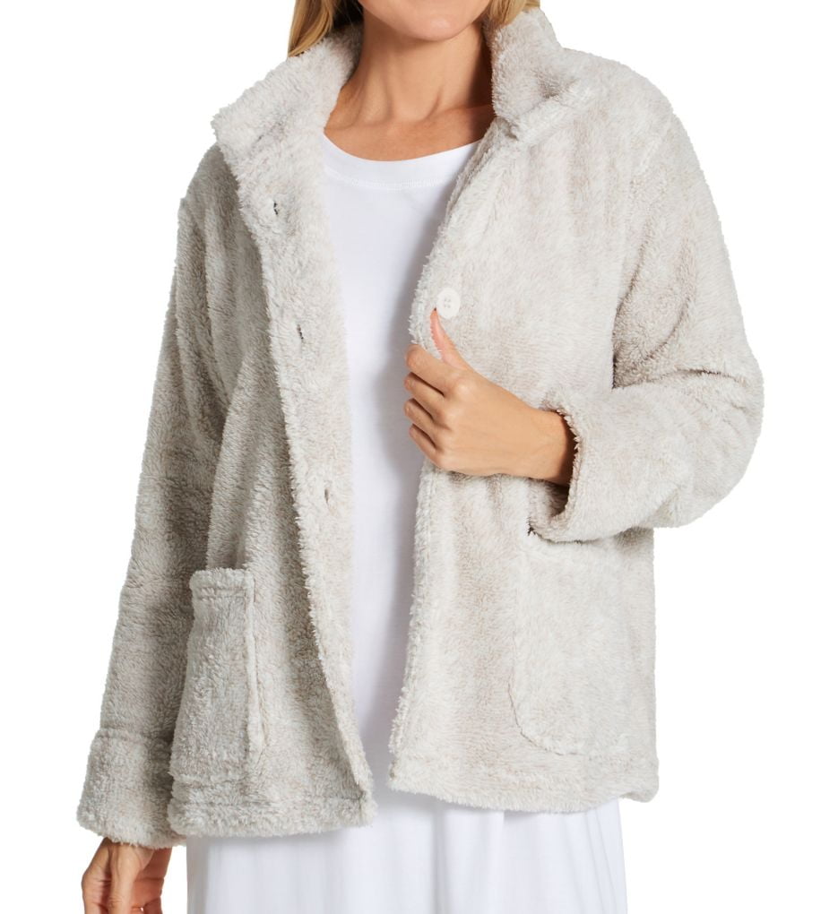 Women's La Cera 8826 100% Polyester Fleece Bed Jacket (Taupe XL ...