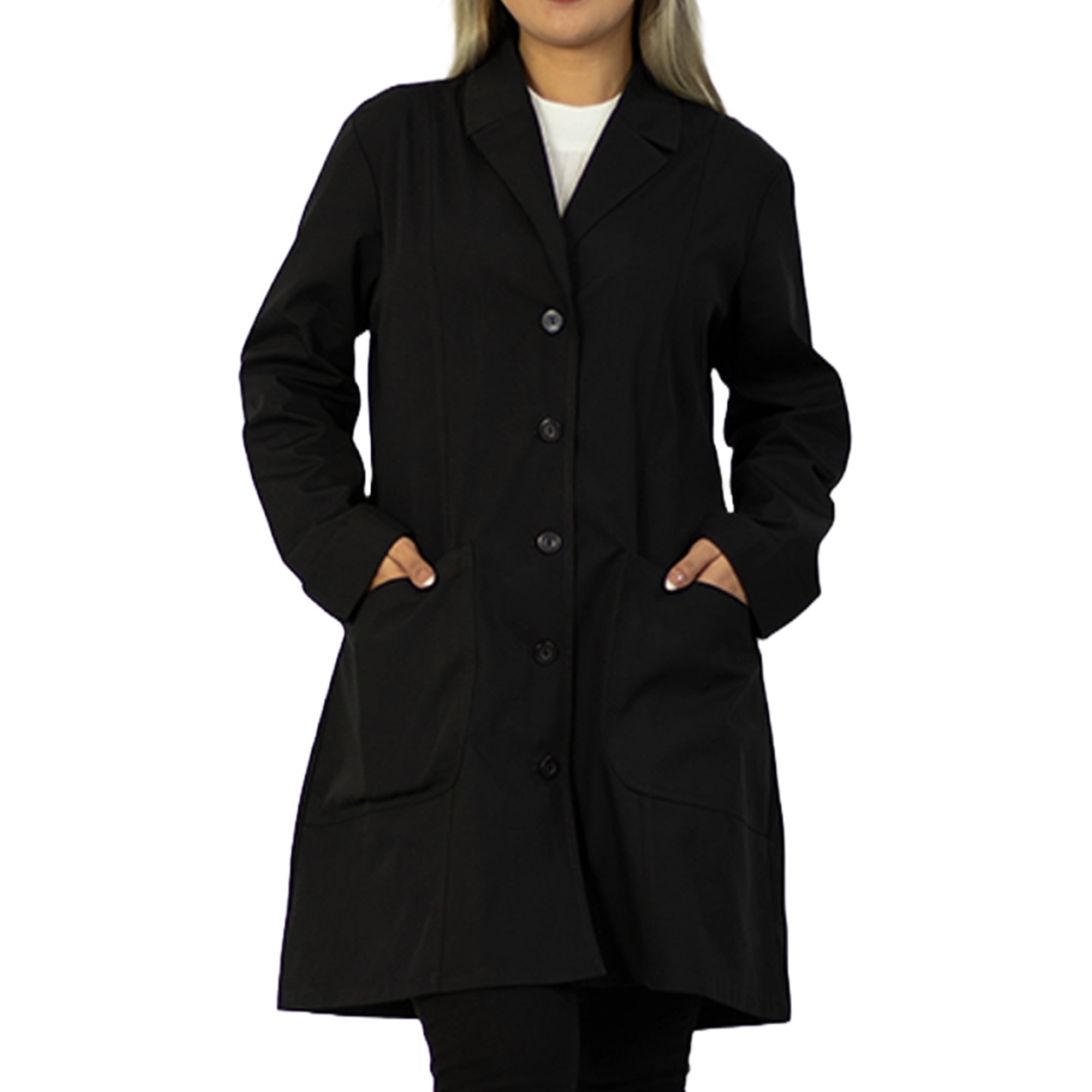Panda Uniform by HeedFit 36" Notch Collar Women’s Lab Coat – 10XL Black ...