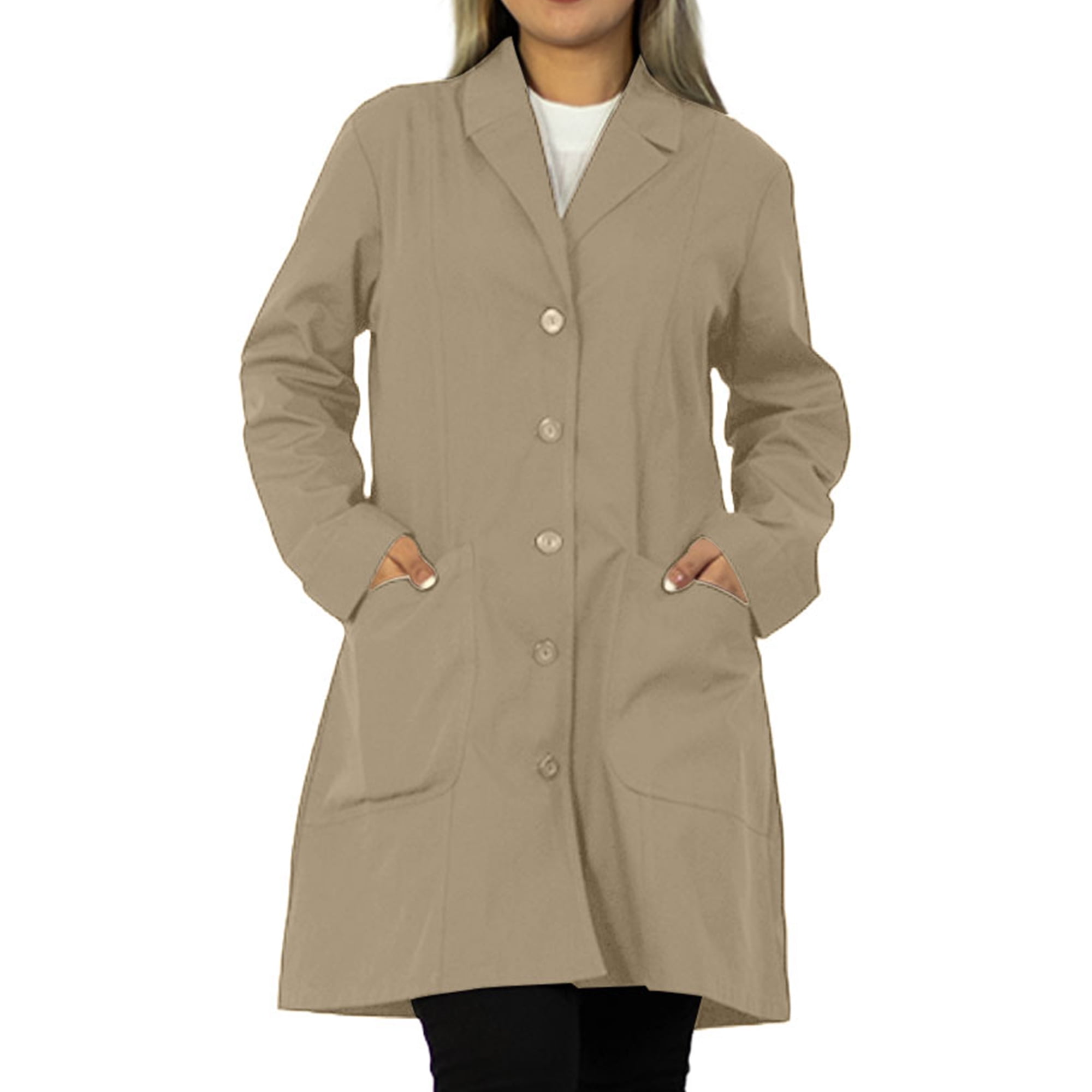 Panda Uniform by HeedFit 36" Notch Collar Women’s Lab Coat – 8XL Khaki ...