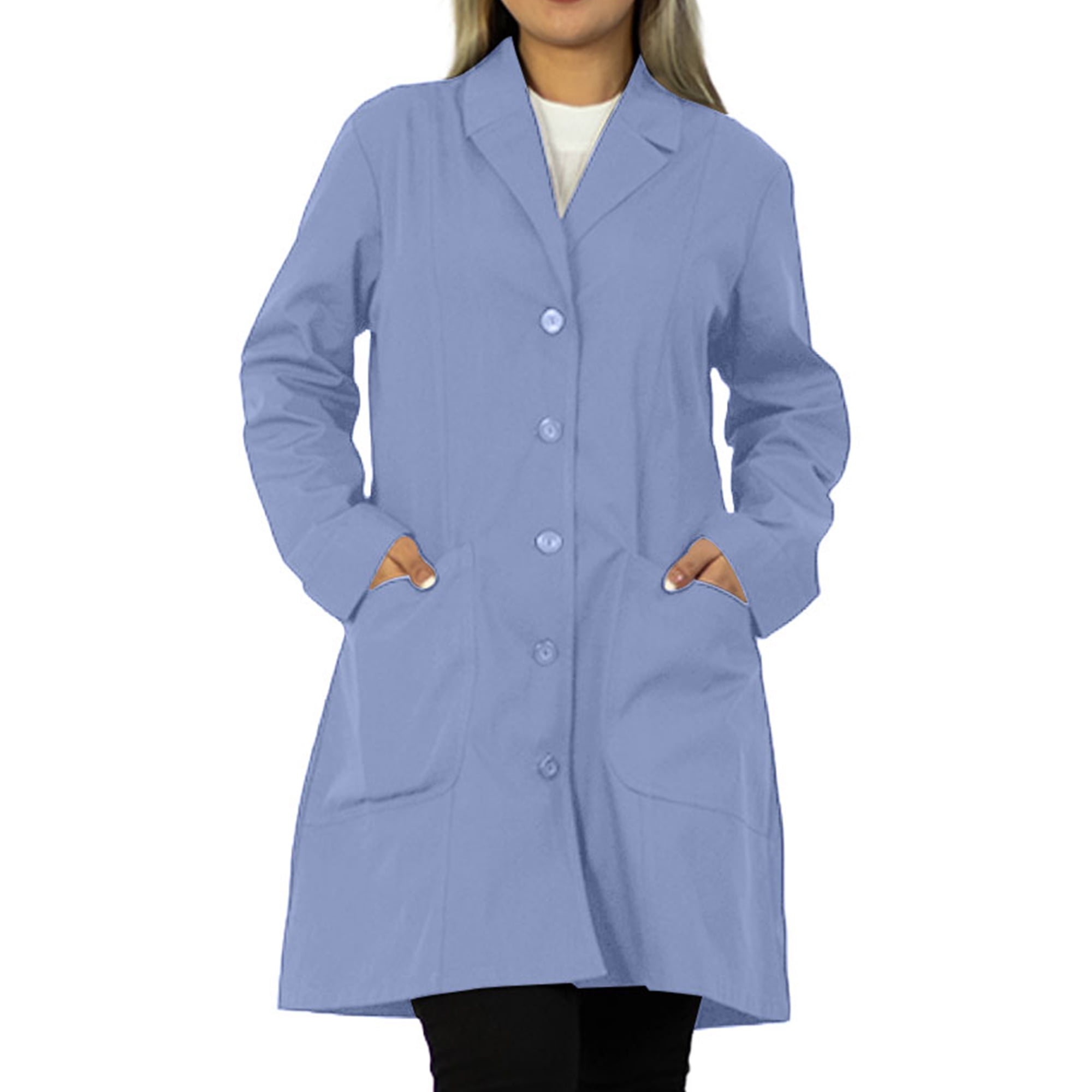 Panda Uniform by HeedFit 36" Notch Collar Women’s Lab Coat – M Sky Blue ...