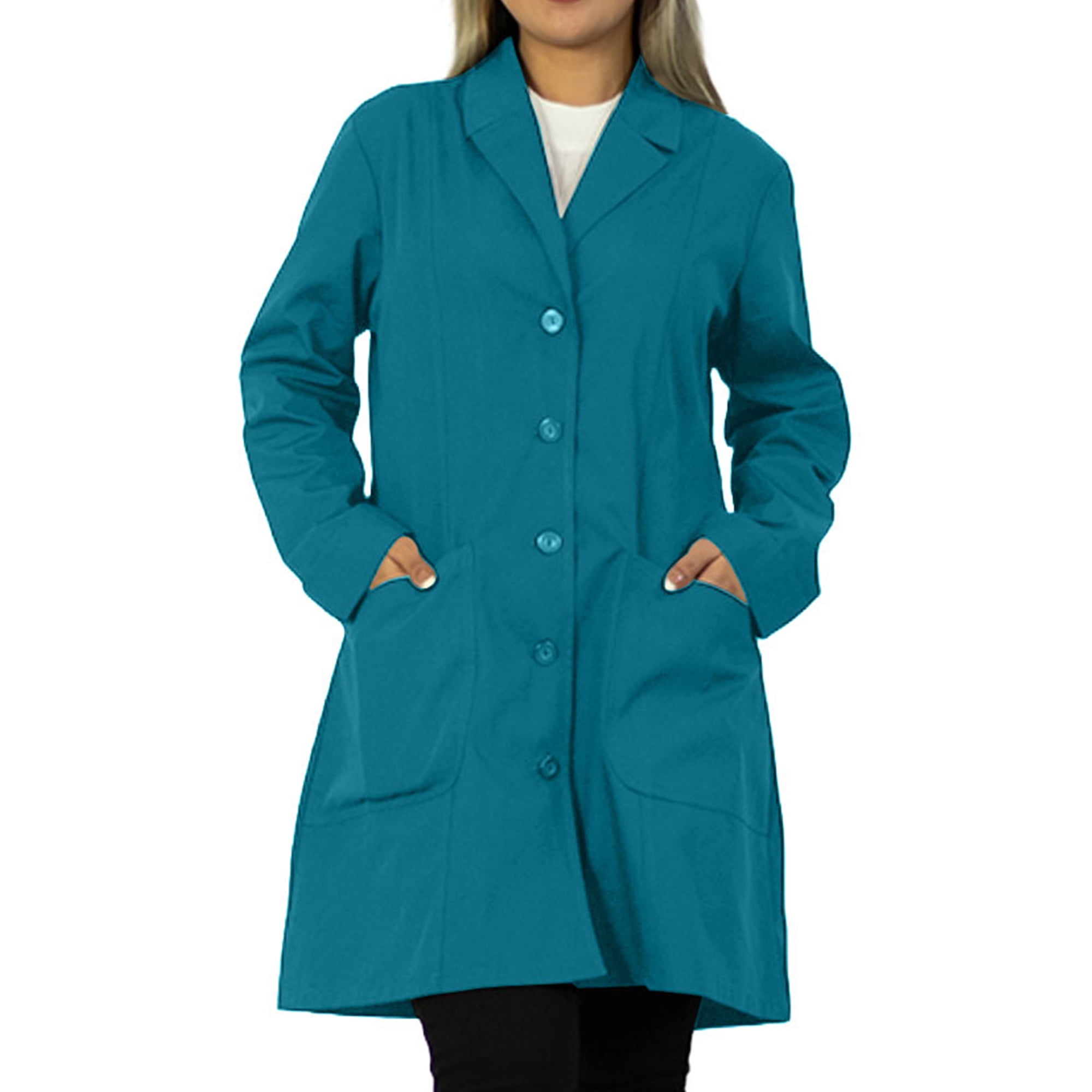 Panda Uniform by HeedFit 36" Notch Collar Women’s Lab Coat – 8XL Teal ...