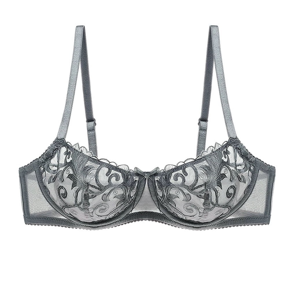 Women's Lace Balconette Bra Underwire Non-Padded Soft Cup Comfort ...
