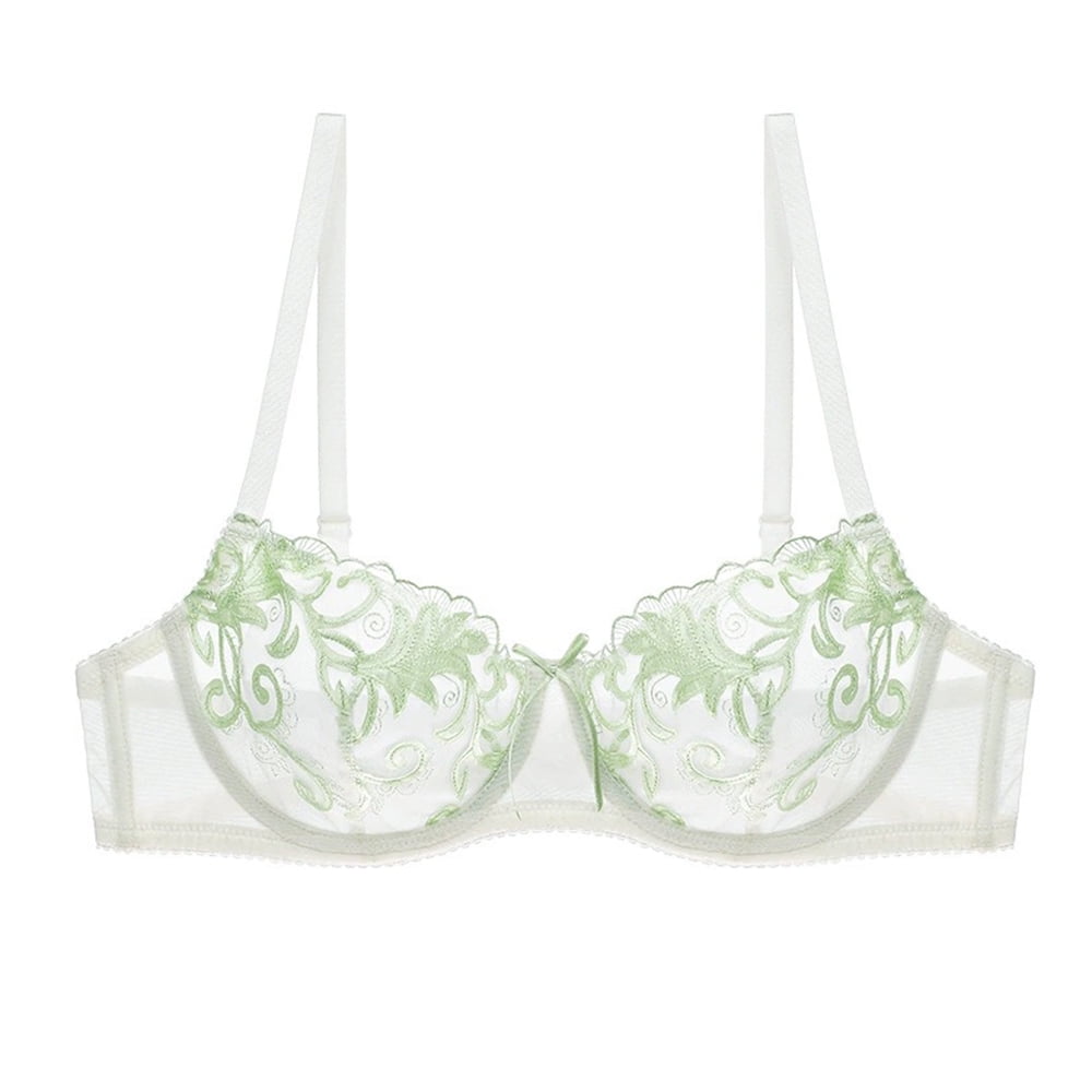 Women's Lace Balconette Bra Underwire Non-Padded Soft Cup Comfort ...