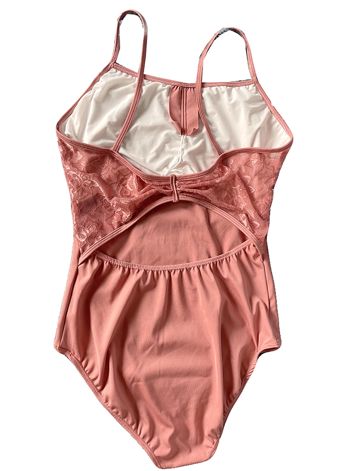 Women's Lace Bow Low Back Leotard Bodysuit Tops Keyhole Back Bodysuit ...