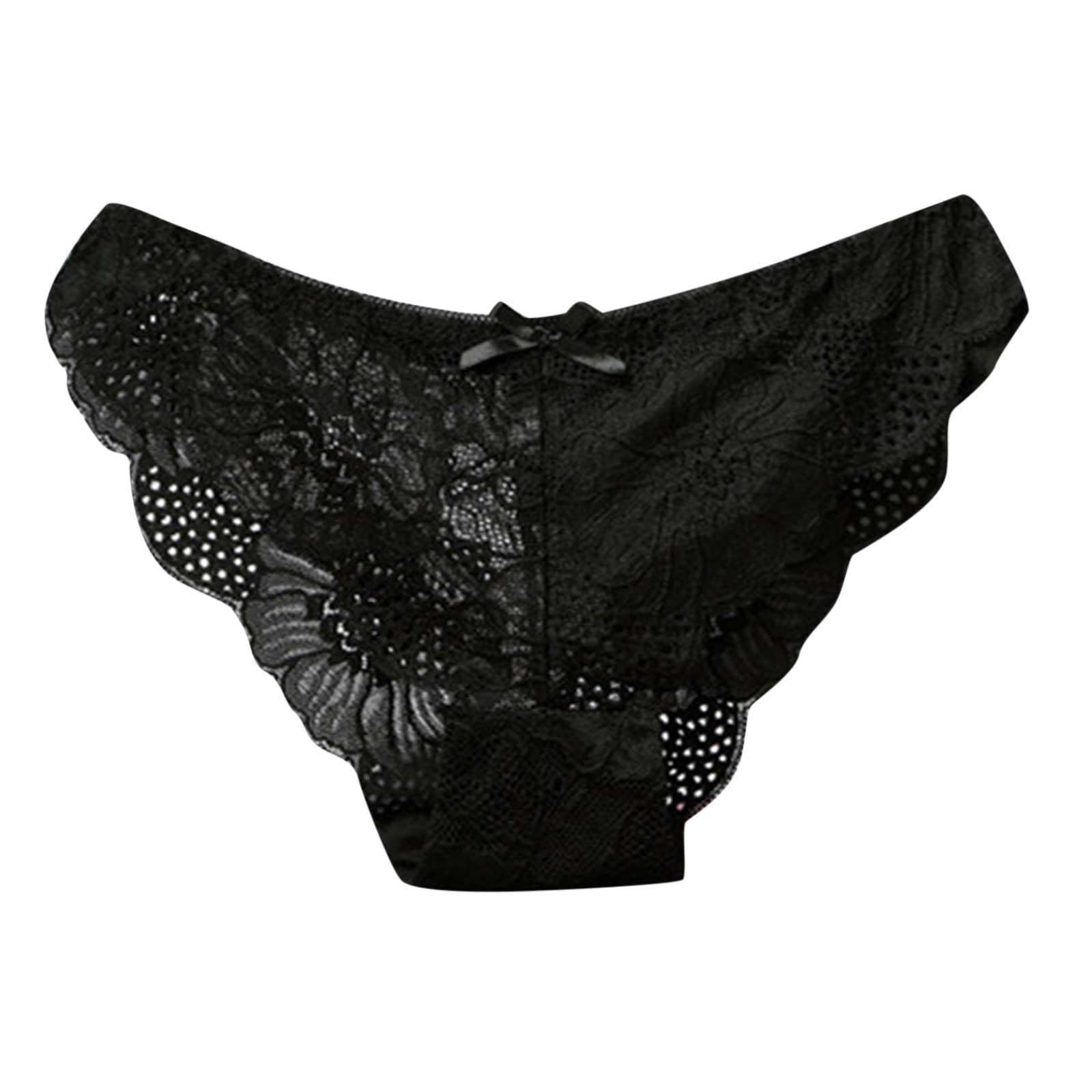 Women's Lace Bow Thongs T Back Low Waist Breathable Panties Sexy ...