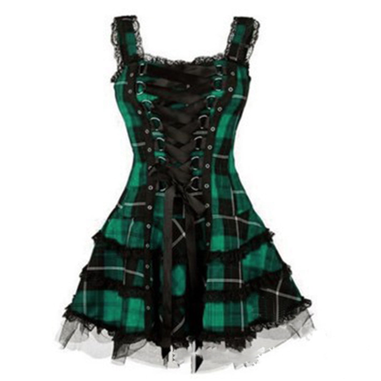 Women's Lace Dresses off The Shoulder Gothic Clothes Plus Size Y2K ...