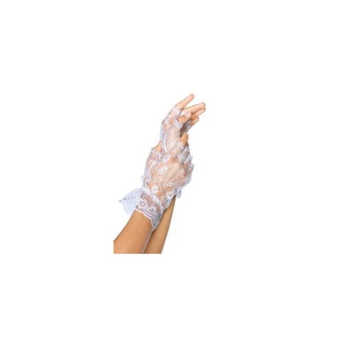 Women's Lace Fingerless Wrist Ruffle Gloves, One Size, White - Walmart.com