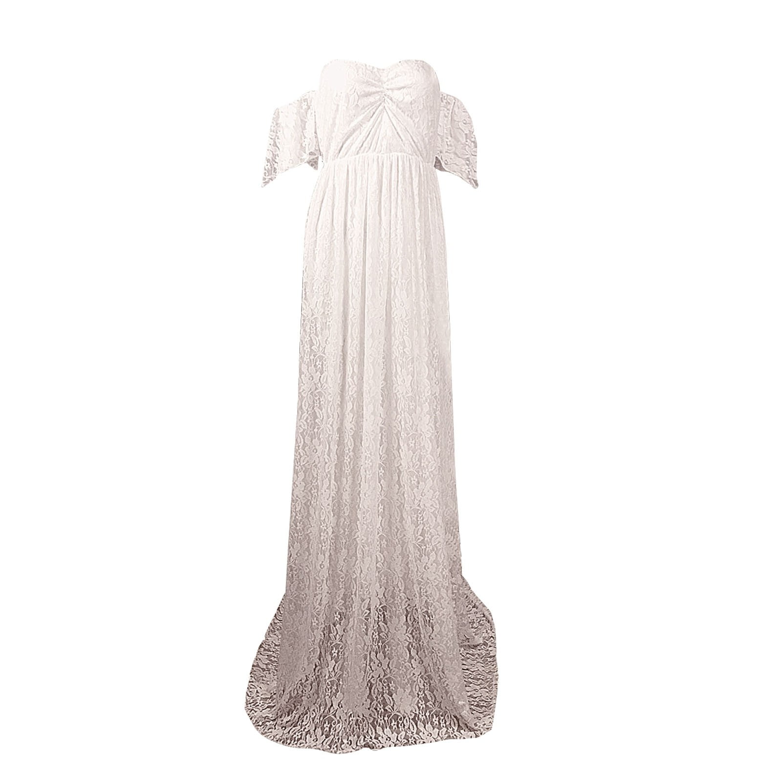 Women's Lace Maternity Trailing formal Dresses for Prom Short Sleeved ...