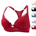 Women's Lace Racerback Front Closure Bra, Underwire Support Push Up T ...