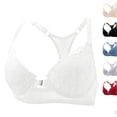 Women's Lace Racerback Front Closure Bra, Underwire Support Push Up T ...
