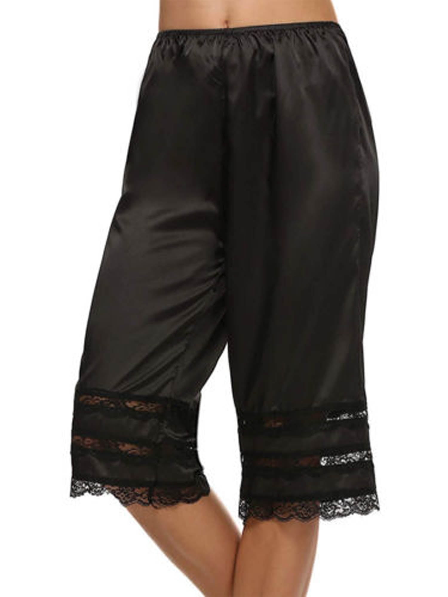 Women's Lace Trim Culotte Slip Snip-it Pettipants Bottom Split Skirt ...