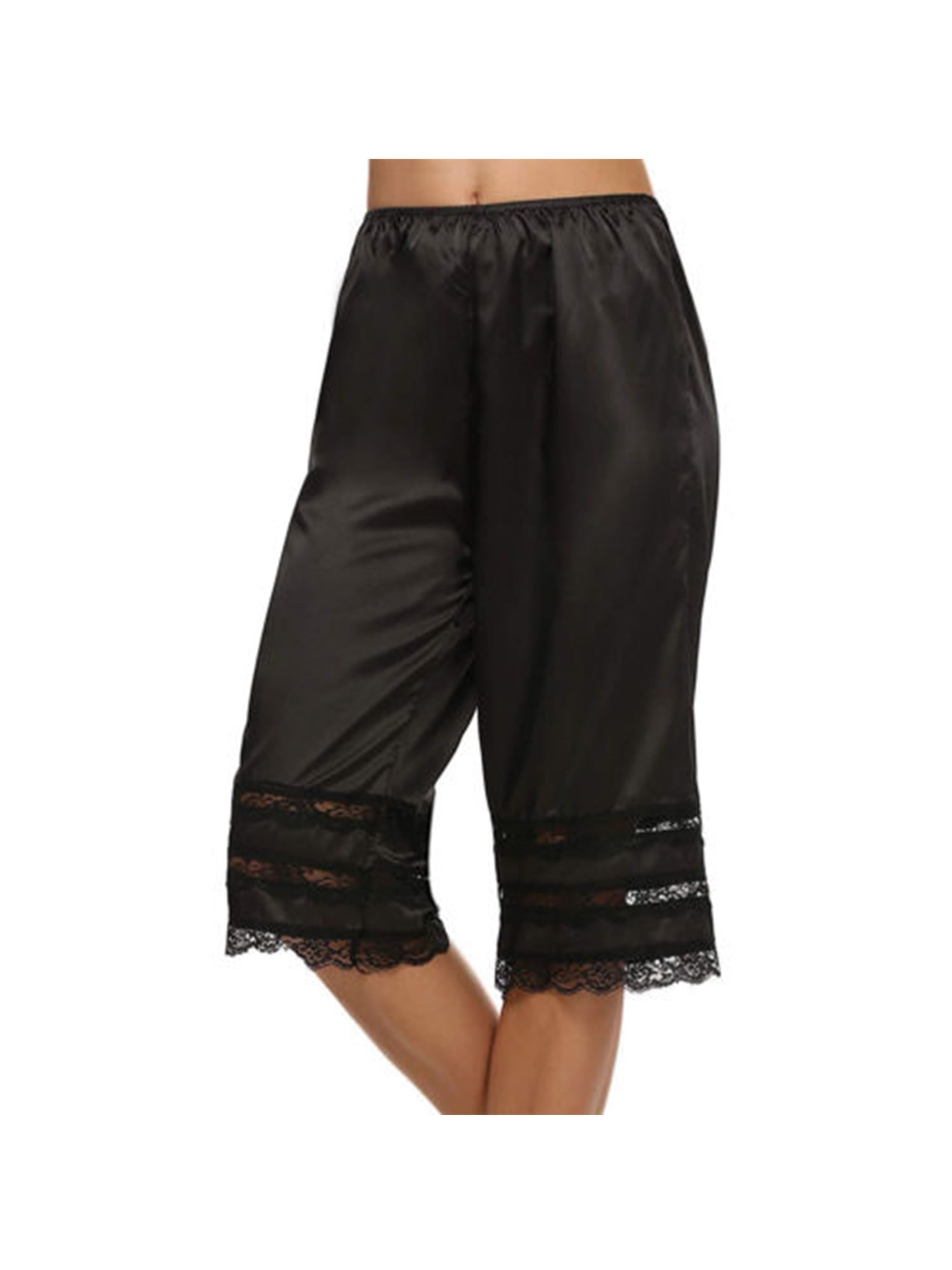 Women's Lace Trim Culotte Slip Snip-it Pettipants Bottom Split Skirt ...